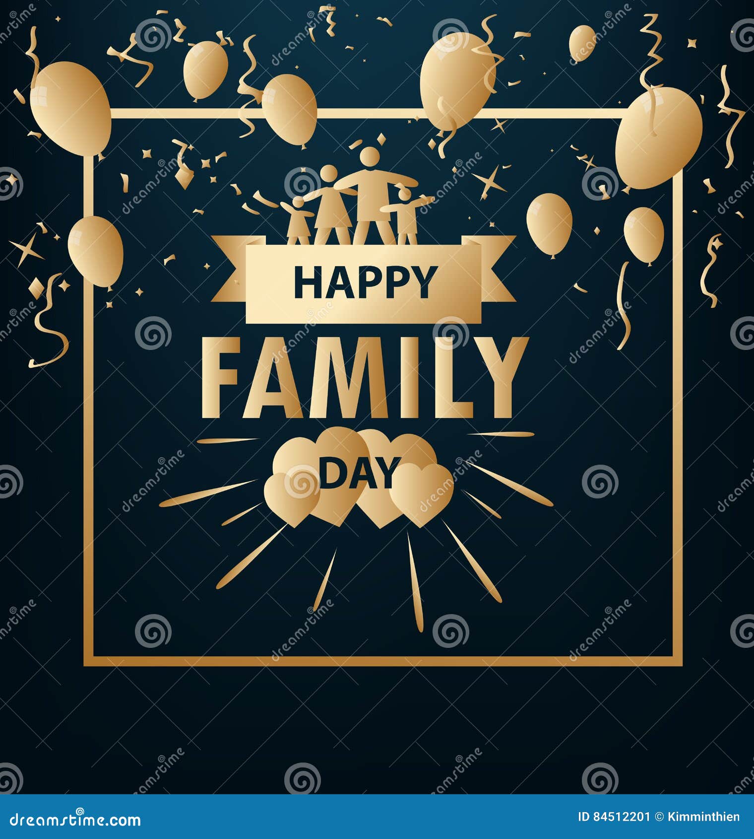 Happy Family Day with Flowers Background Stock Vector - Illustration of ...