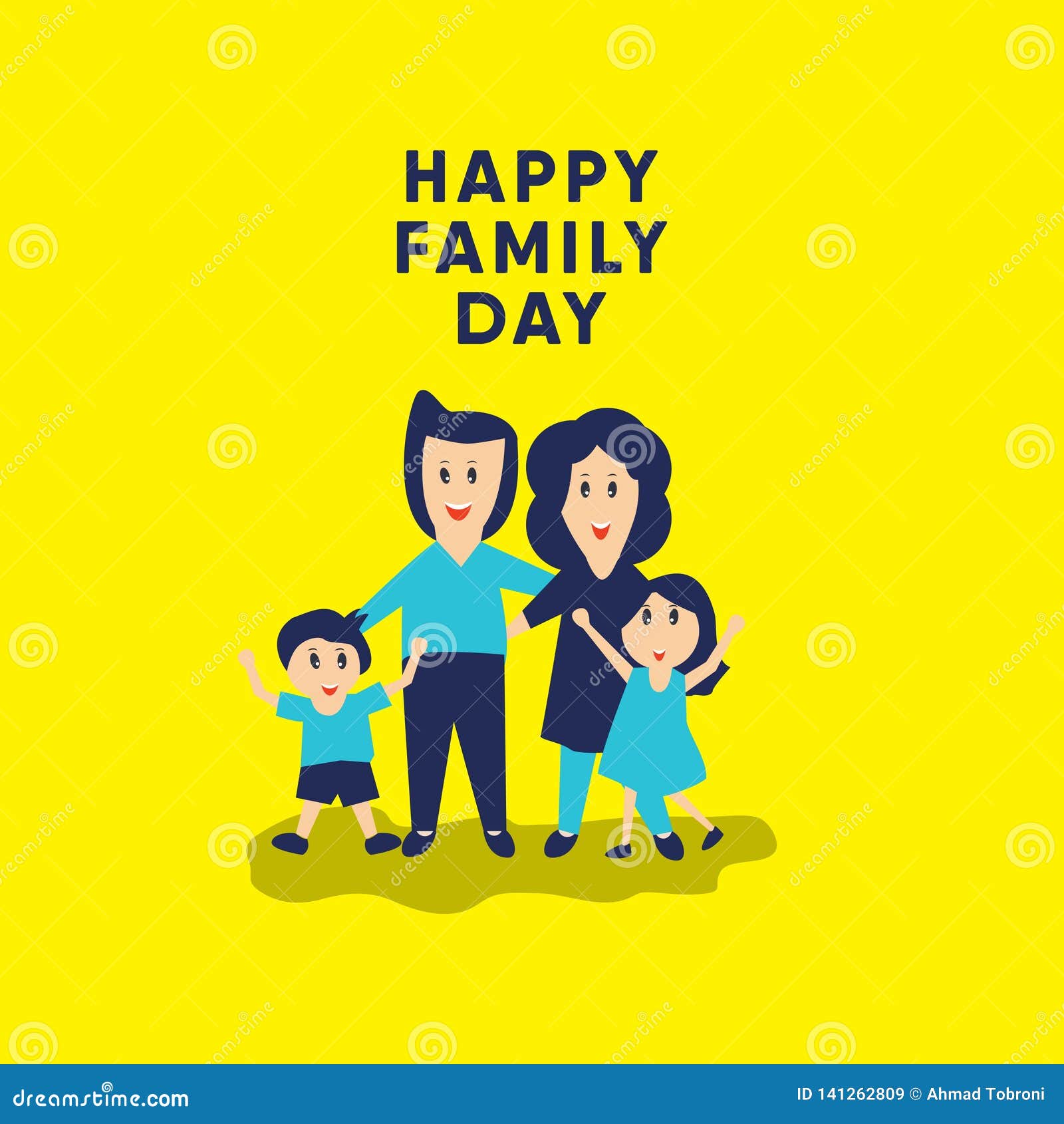 Happy Family Day Vector Template Design Illustration Stock Vector ...