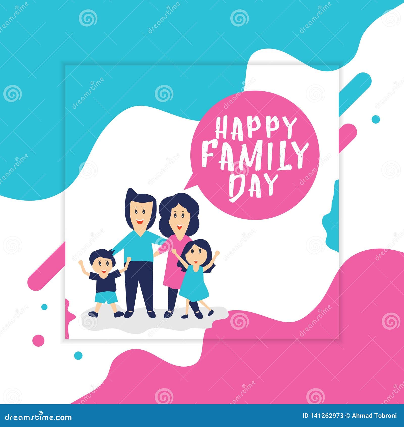 Happy Family Day Vector Template Design Illustration Stock Illustration ...