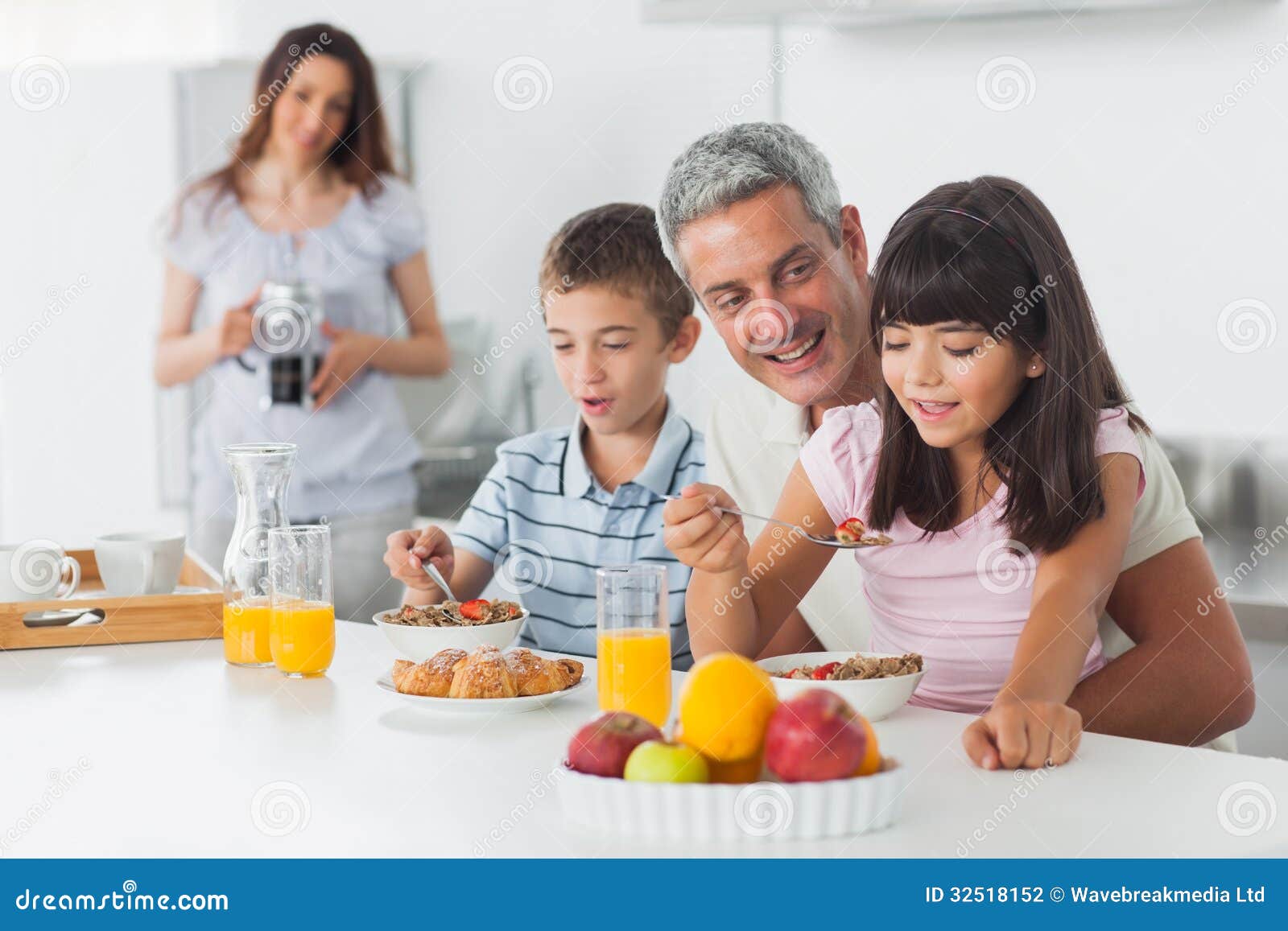 Family Eating Breakfast