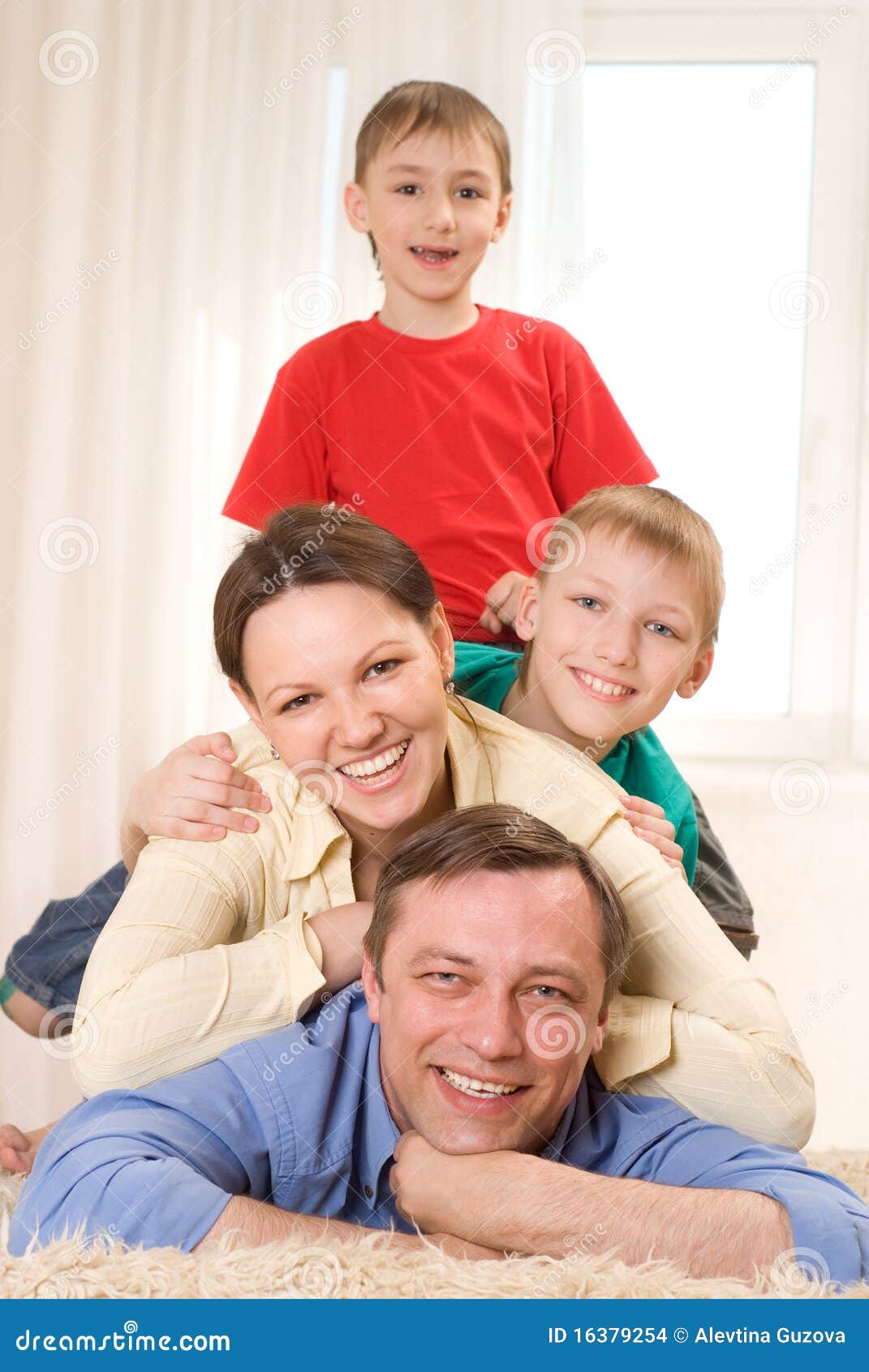 Happy family four stock photo. Image of dreams, mother - 16379254