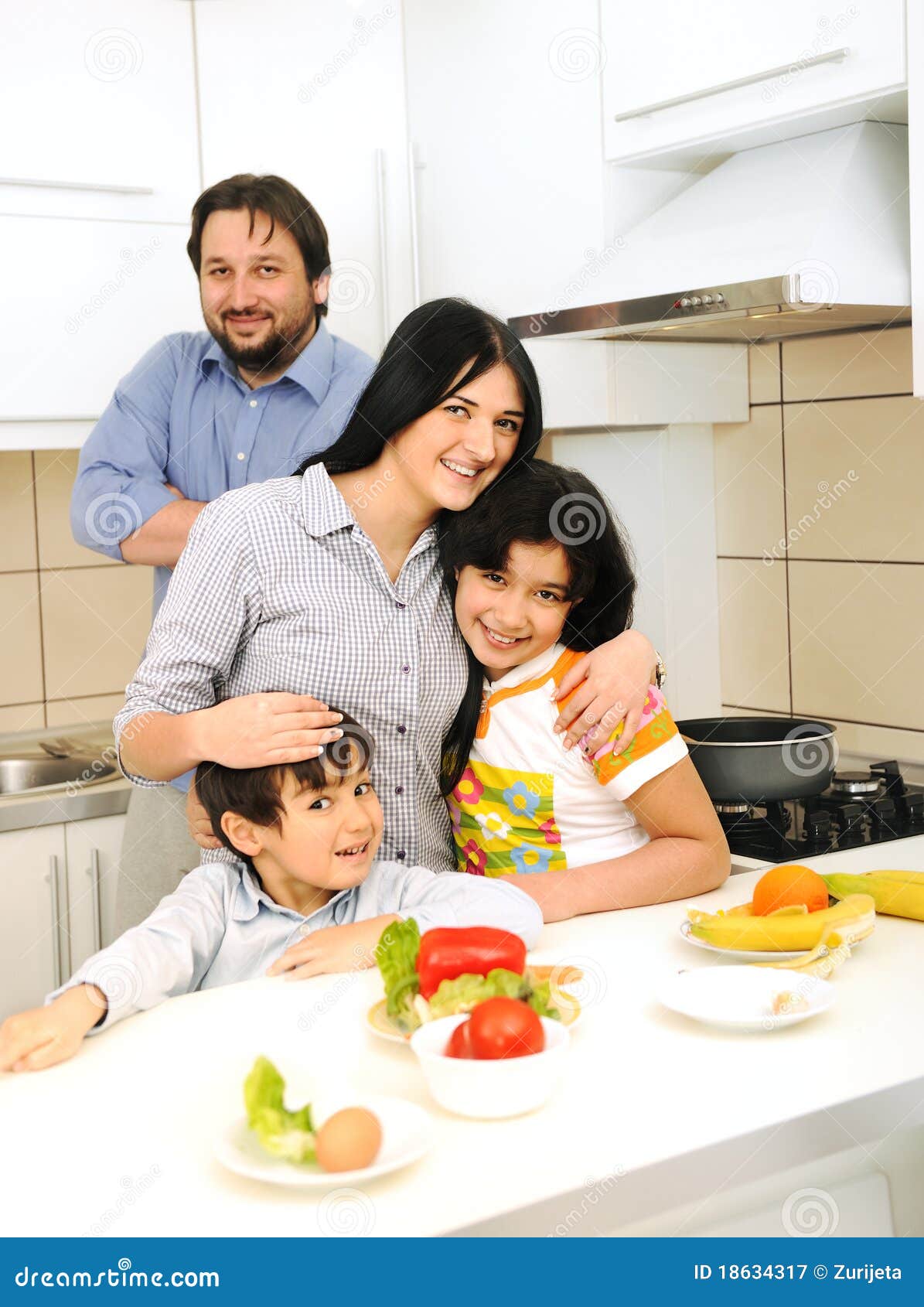 Happy Family of Four Members Stock Image - Image of healthy, happy ...