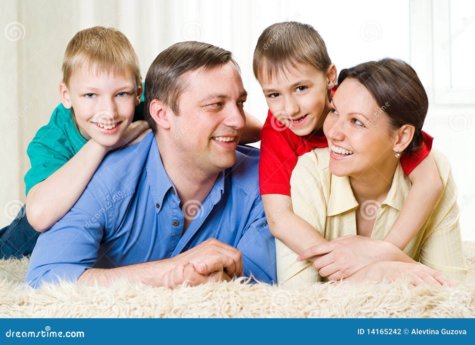 Happy Family Of Four People Stock Photography - Image: 14165242