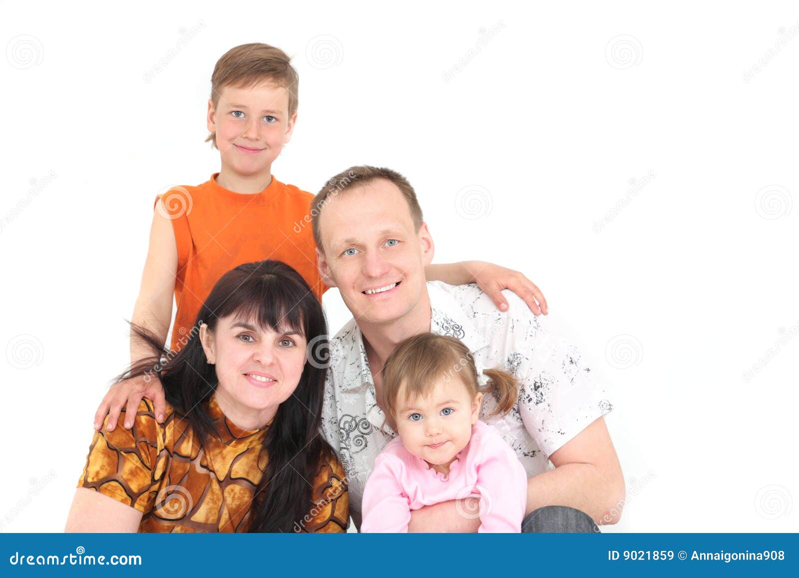 Happy Family from Four Person Stock Image - Image of parent, adorable ...