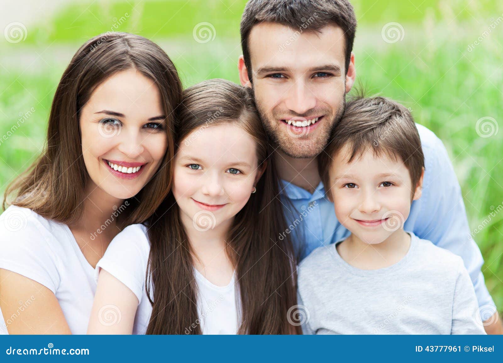 Happy Family Of Four Stock Photo - Image: 43777961