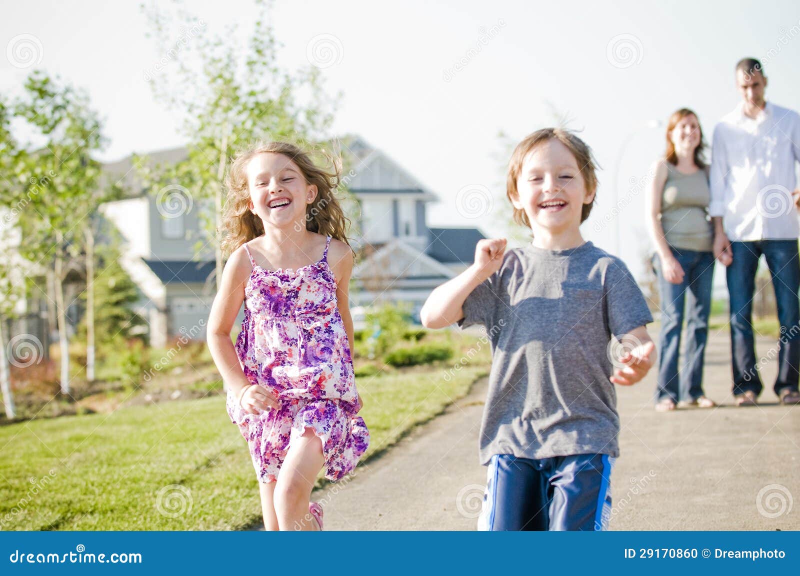 Happy family fun stock photo. Image of alley, male, lifestyle - 29170860