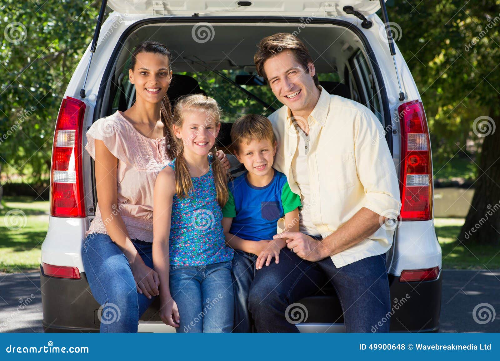 Happy Family Getting Ready for Road Trip Stock Photo - Image of bright ...