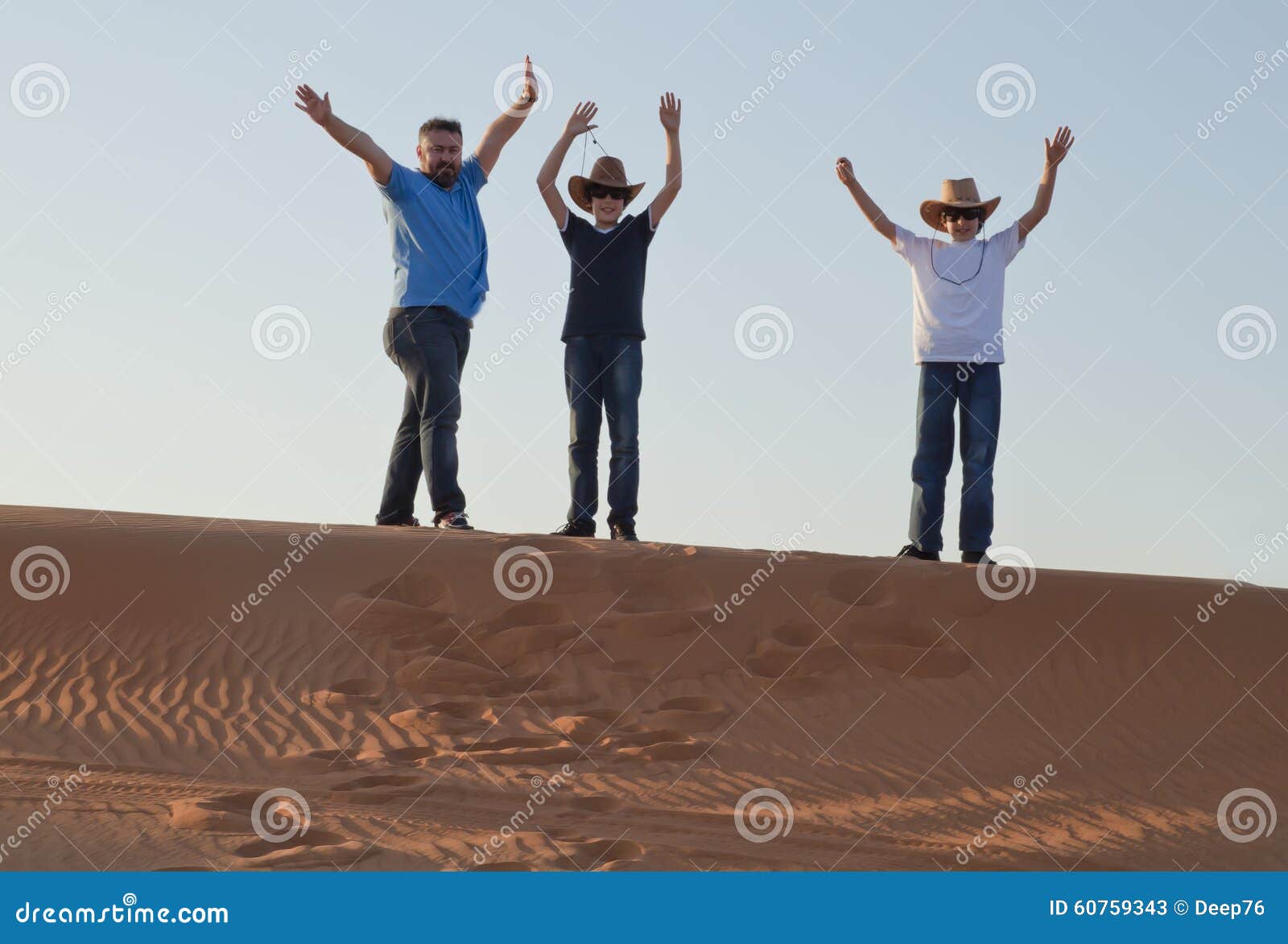 Happy Family Have Fun in the Desert Stock Image - Image of summer ...