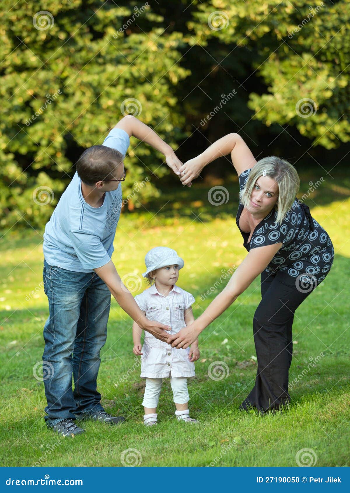 Happy Family Have Fun in the Park Stock Photo - Image of happiness ...