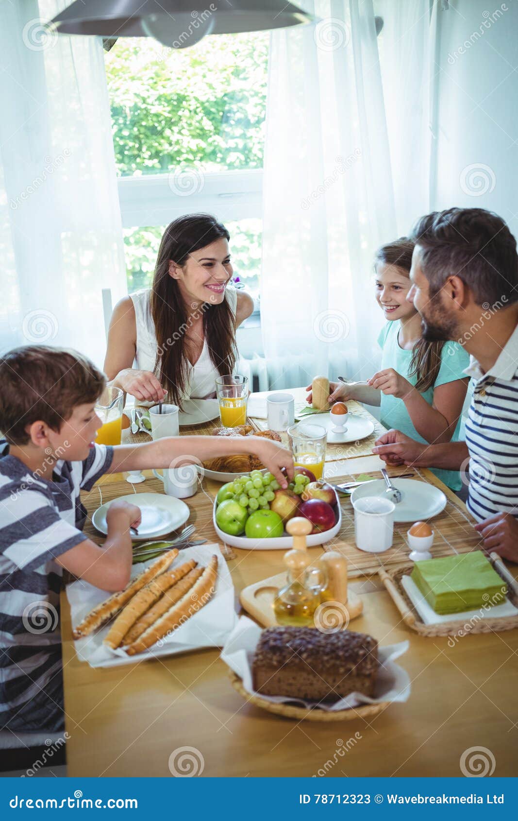 Happy Family Having Breakfast Stock Image - Image of girl, caucasian ...