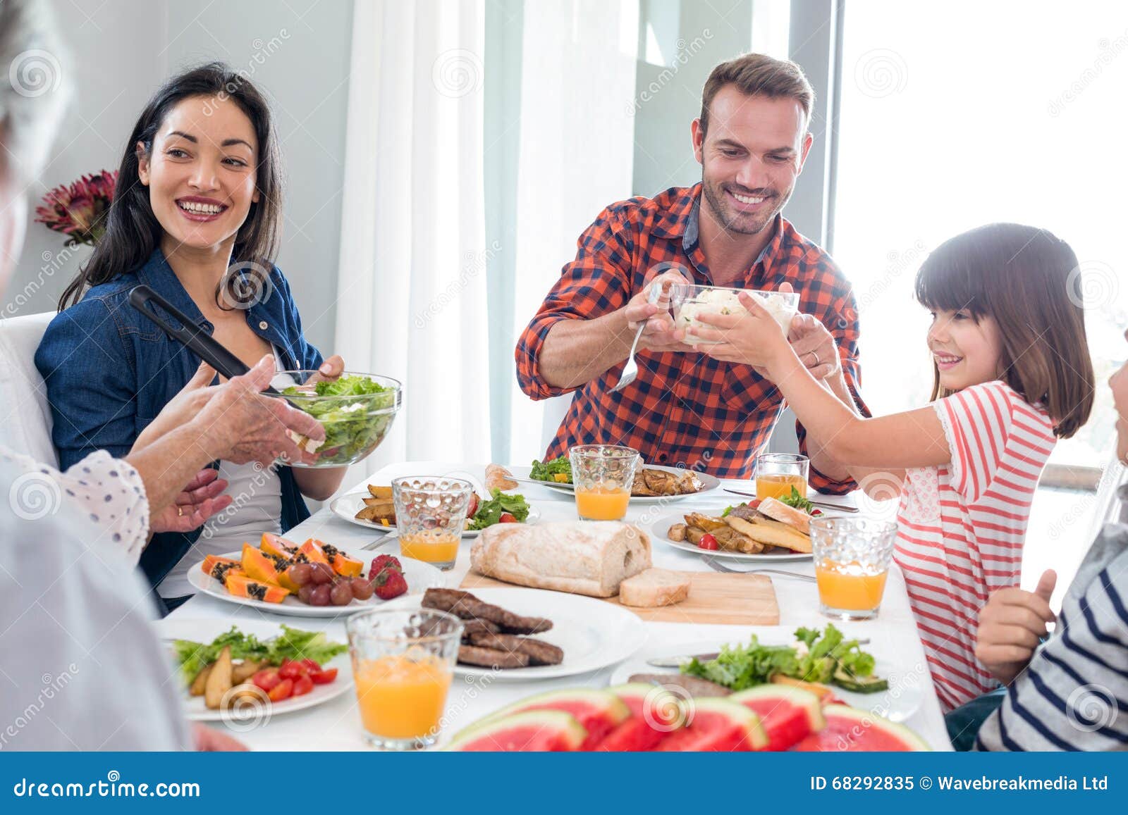 Happy Family Having Breakfast Stock Image - Image of domestic ...