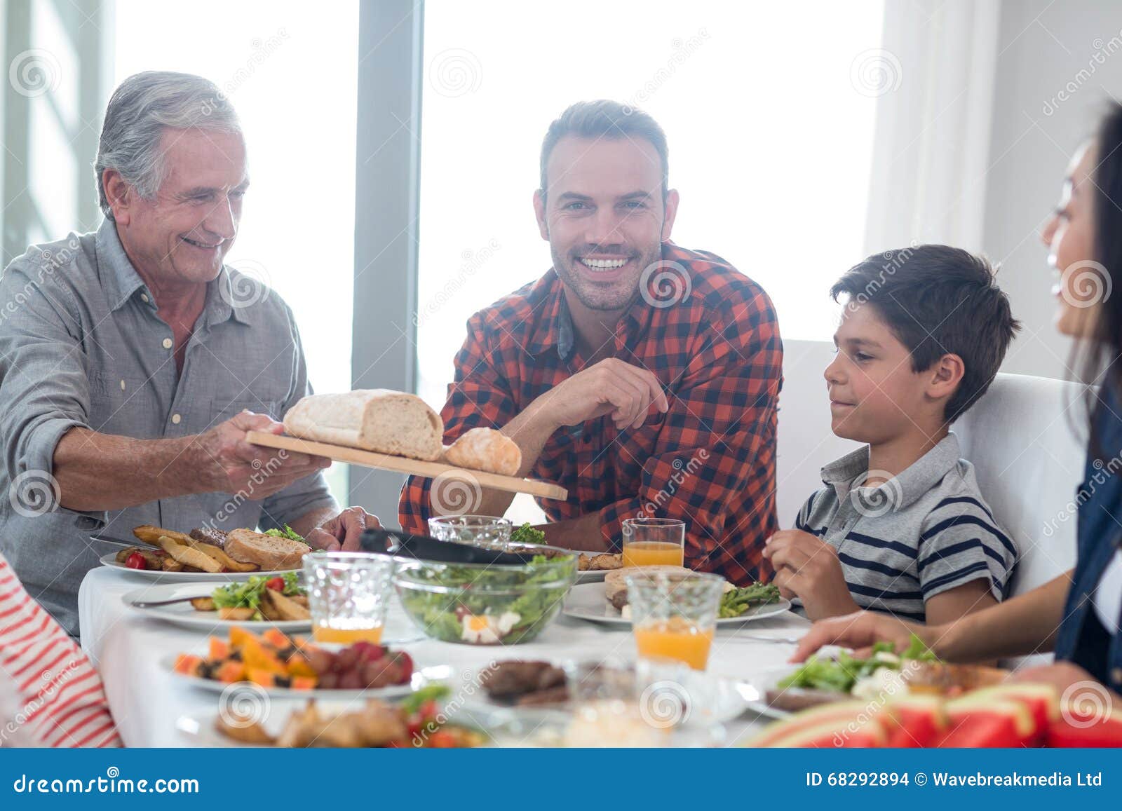 Happy Family Having Breakfast Stock Photo - Image of child, domestic ...