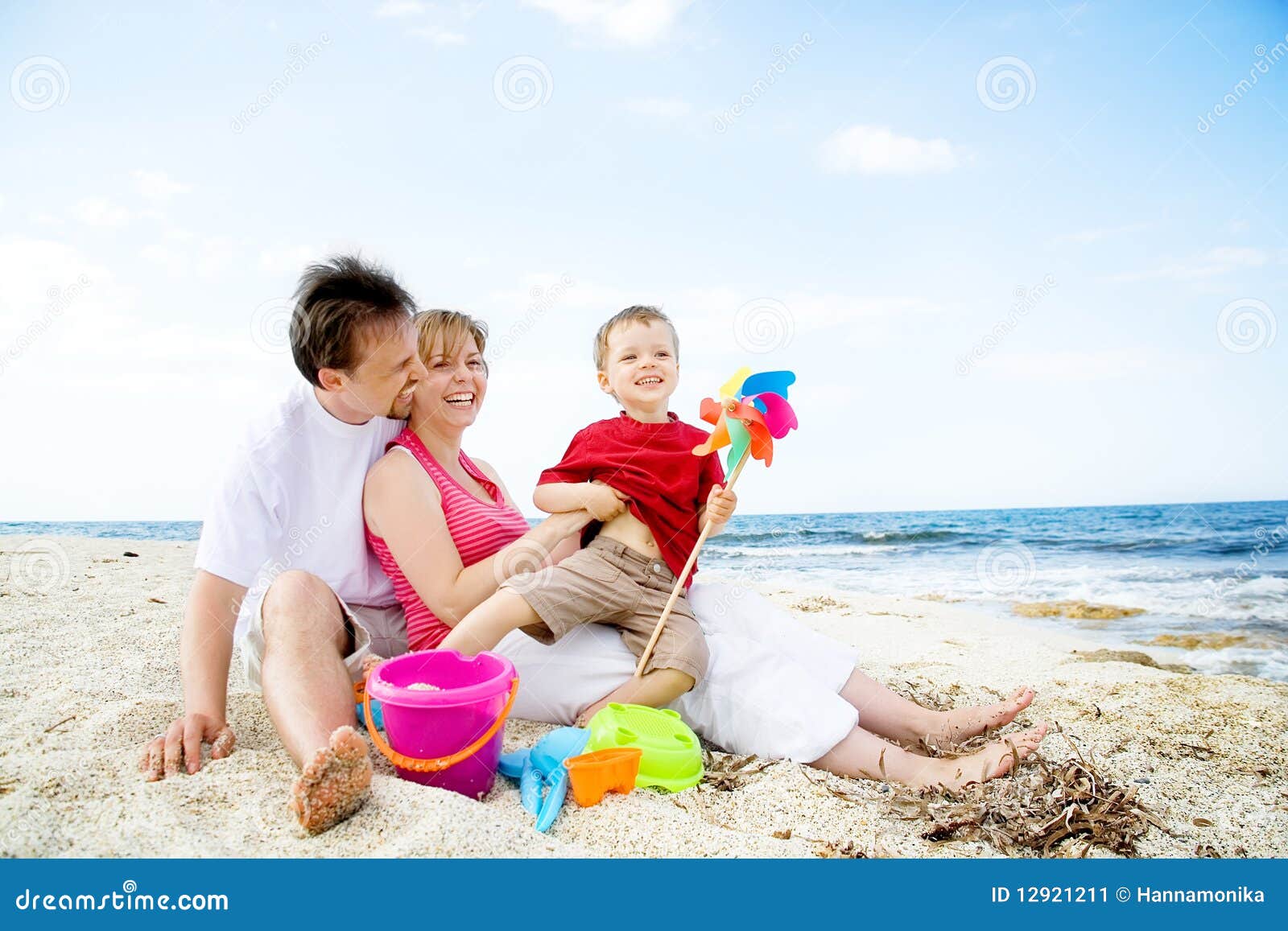 Happy Family Having Fun on the Beach. Stock Image - Image of healthy ...