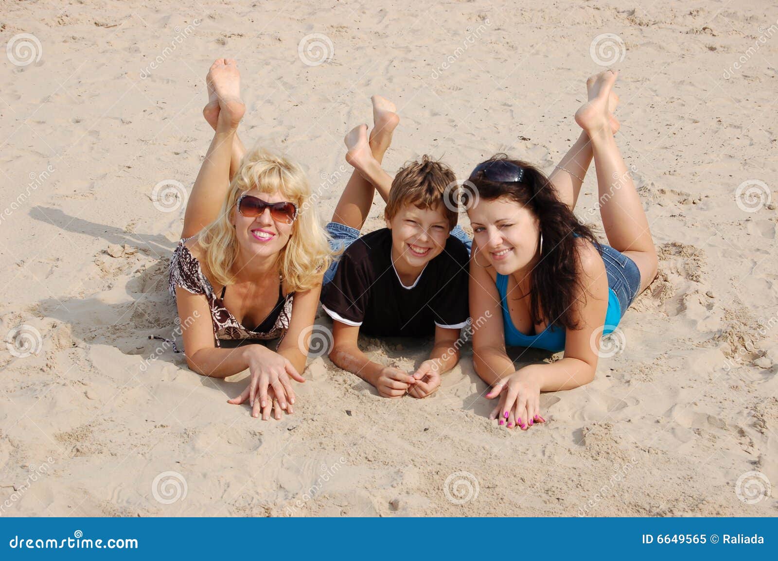 Happy Family Having Fun on the Beach Stock Image - Image of sunbath ...