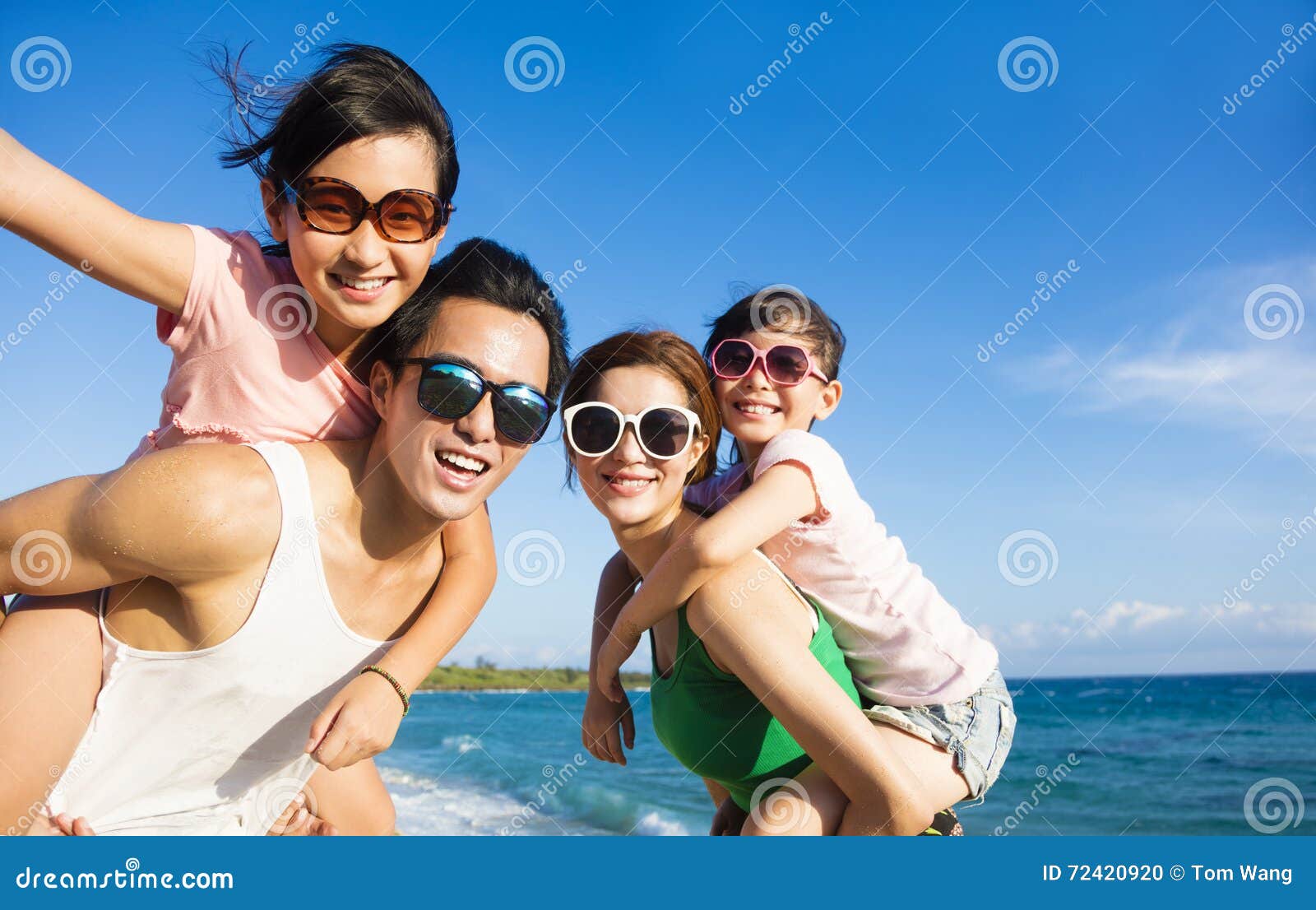 Happy Family Having Fun at the Beach Stock Photo - Image of kids ...