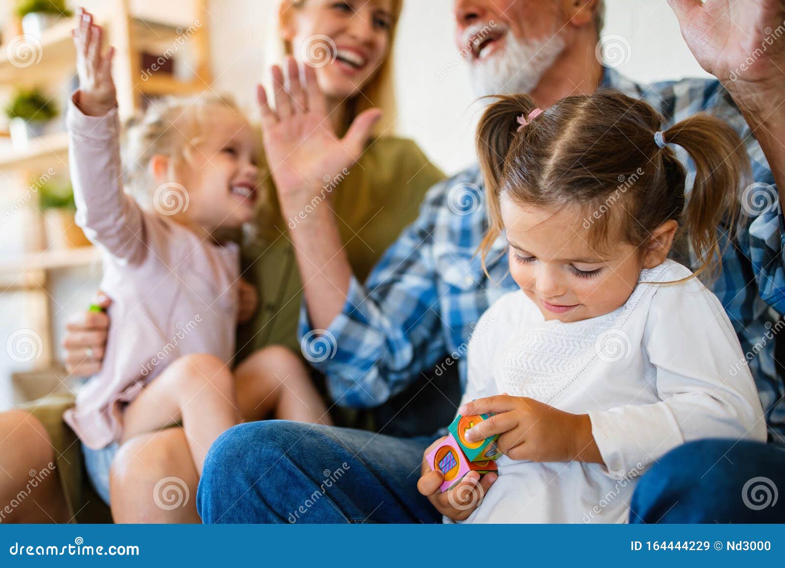 Happy Family Having Fun Time at Home Stock Image - Image of male ...