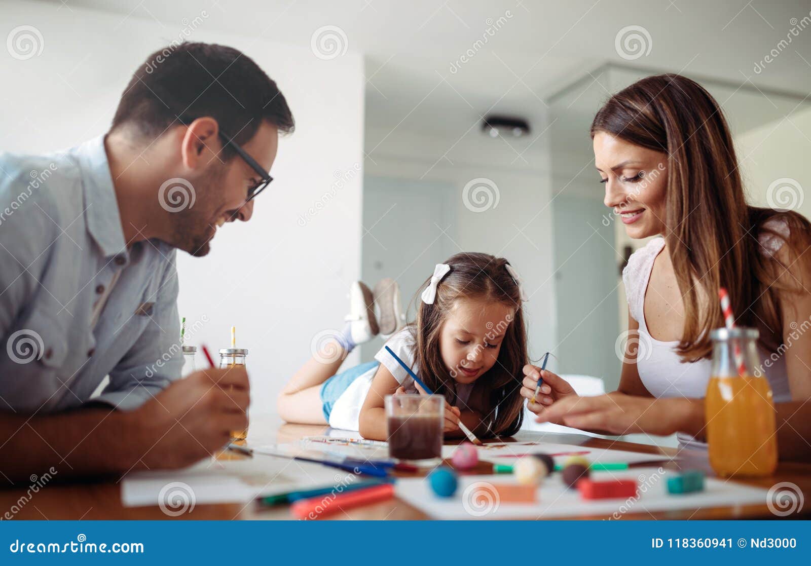Happy Family Having Fun Time at Home Stock Image - Image of mother ...