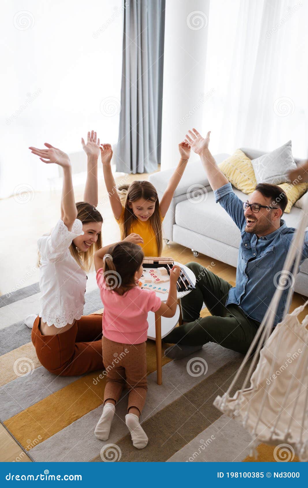 Happy Family Having Fun Times at Home Stock Image - Image of playful ...