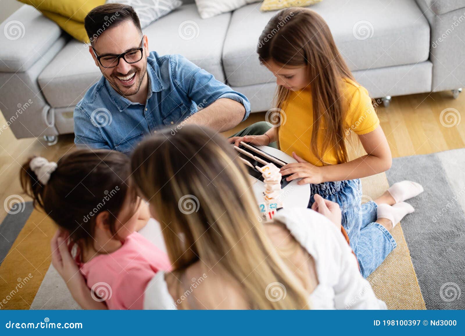 Happy Family Having Fun Times at Home Stock Image - Image of family ...