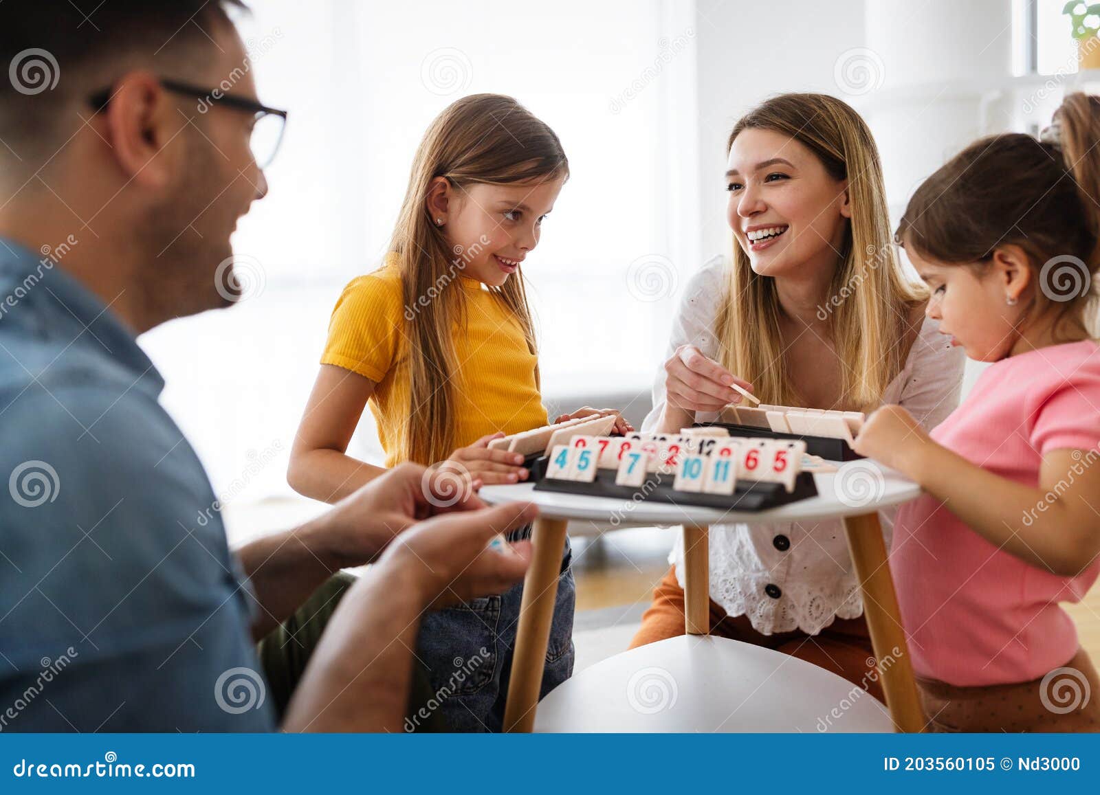 Happy Family Having Fun Times at Home Stock Image - Image of female ...