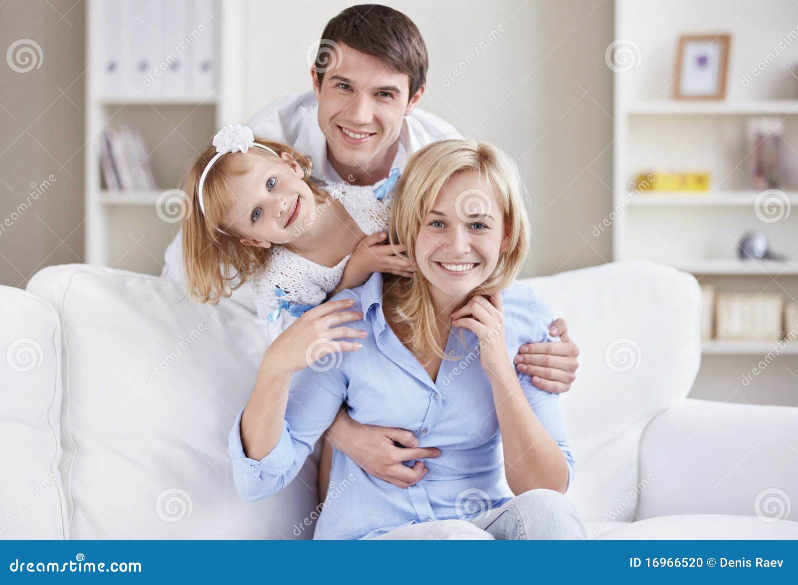 A happy family at home stock photo. Image of girls, love - 16966520