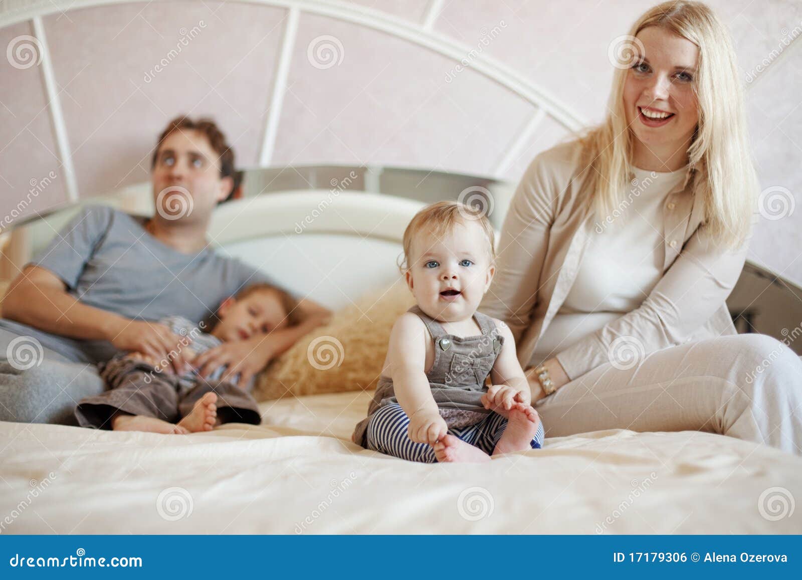 Happy family at home stock photo. Image of girl, family - 17179306