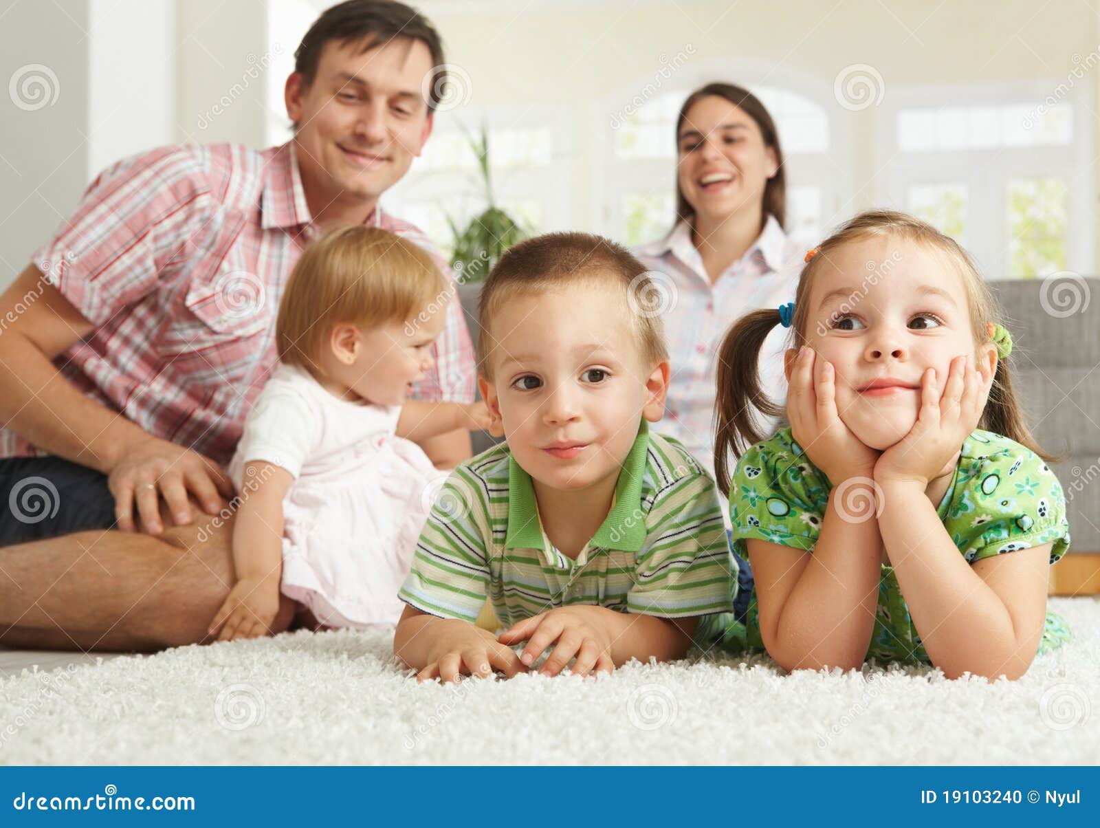Happy family at home stock photo. Image of happy, adult - 19103240