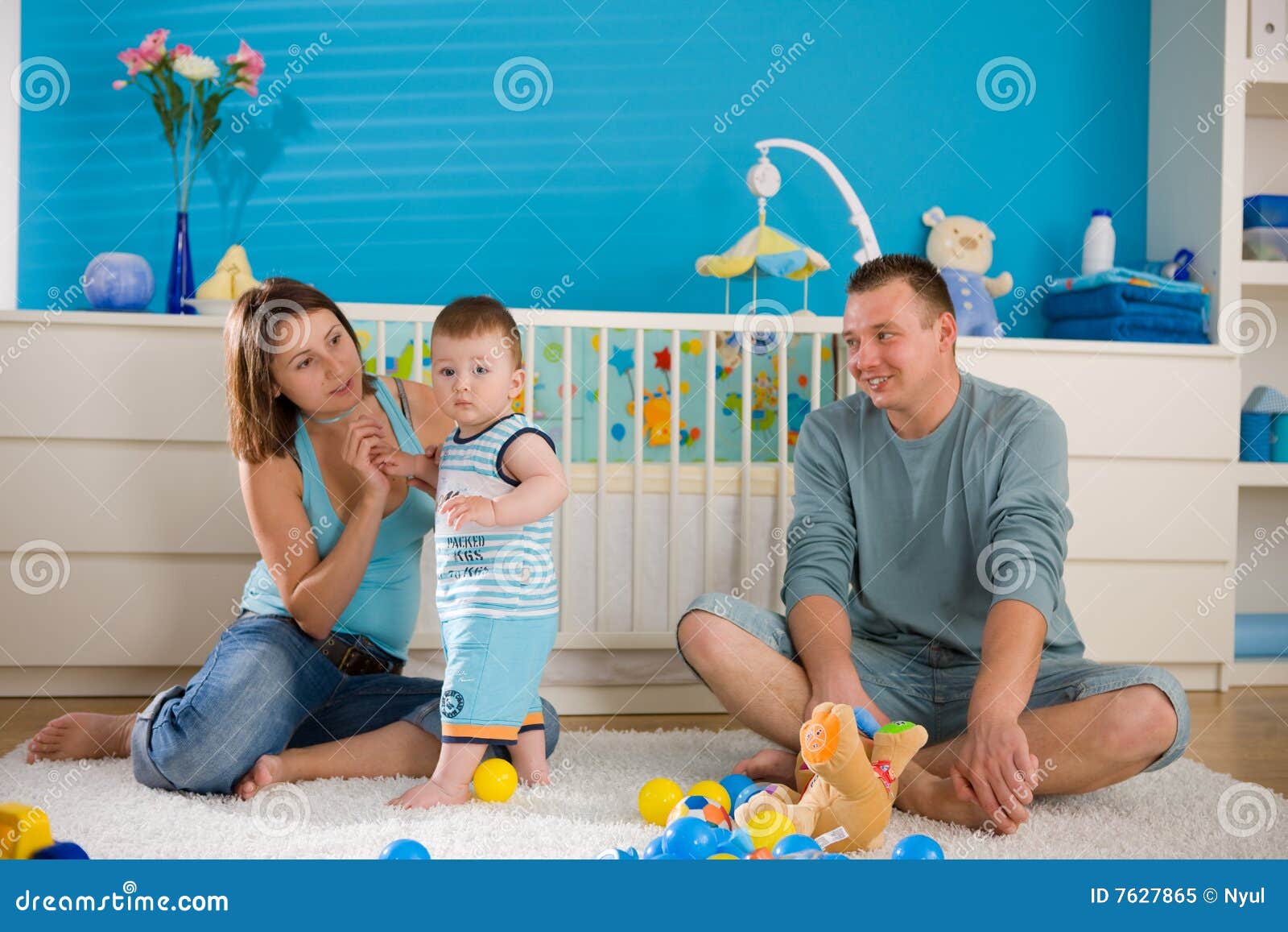 Happy family at home stock image. Image of family, friendly - 7627865