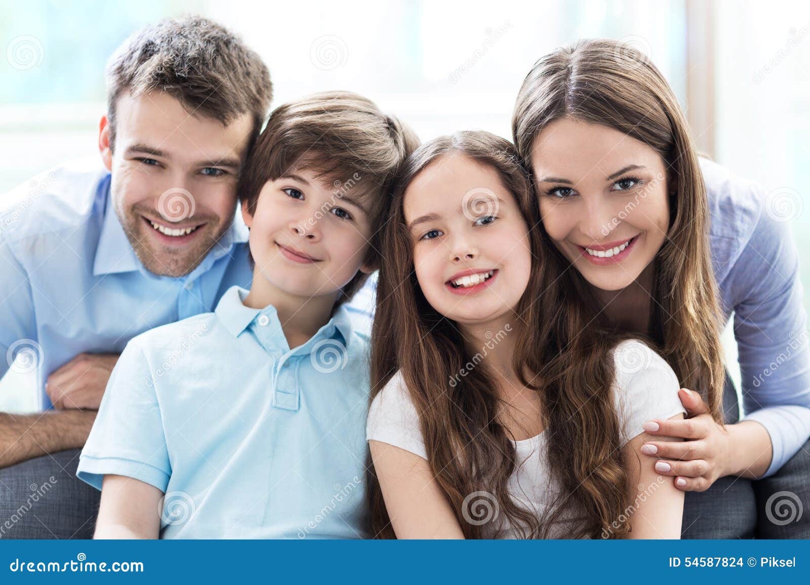 Happy family at home stock photo. Image of bonding, comfort - 54587824