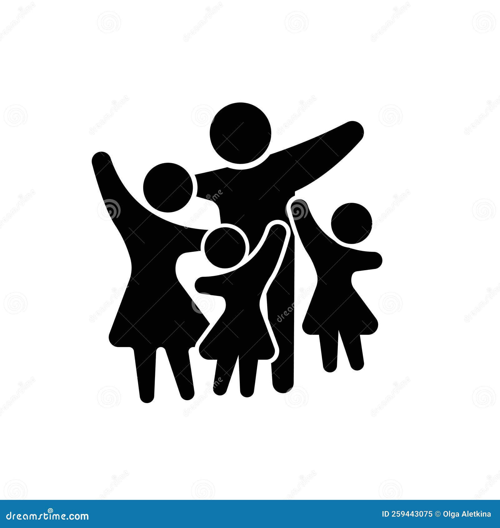 Family Flat Icon Black and White Vector Graphic Stock Vector ... Family Flat Icon Black and White Vector Graphic Stock Vector ...