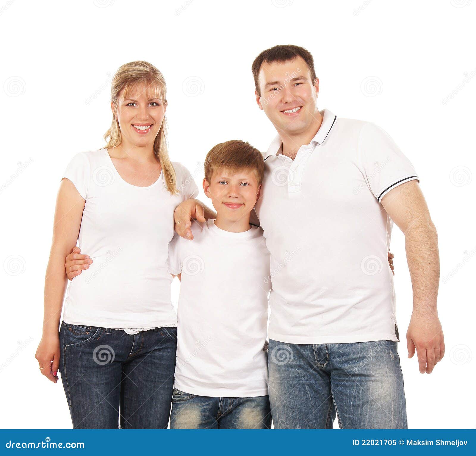 Happy Family Isolated Over White Background Stock Image - Image of kids ...