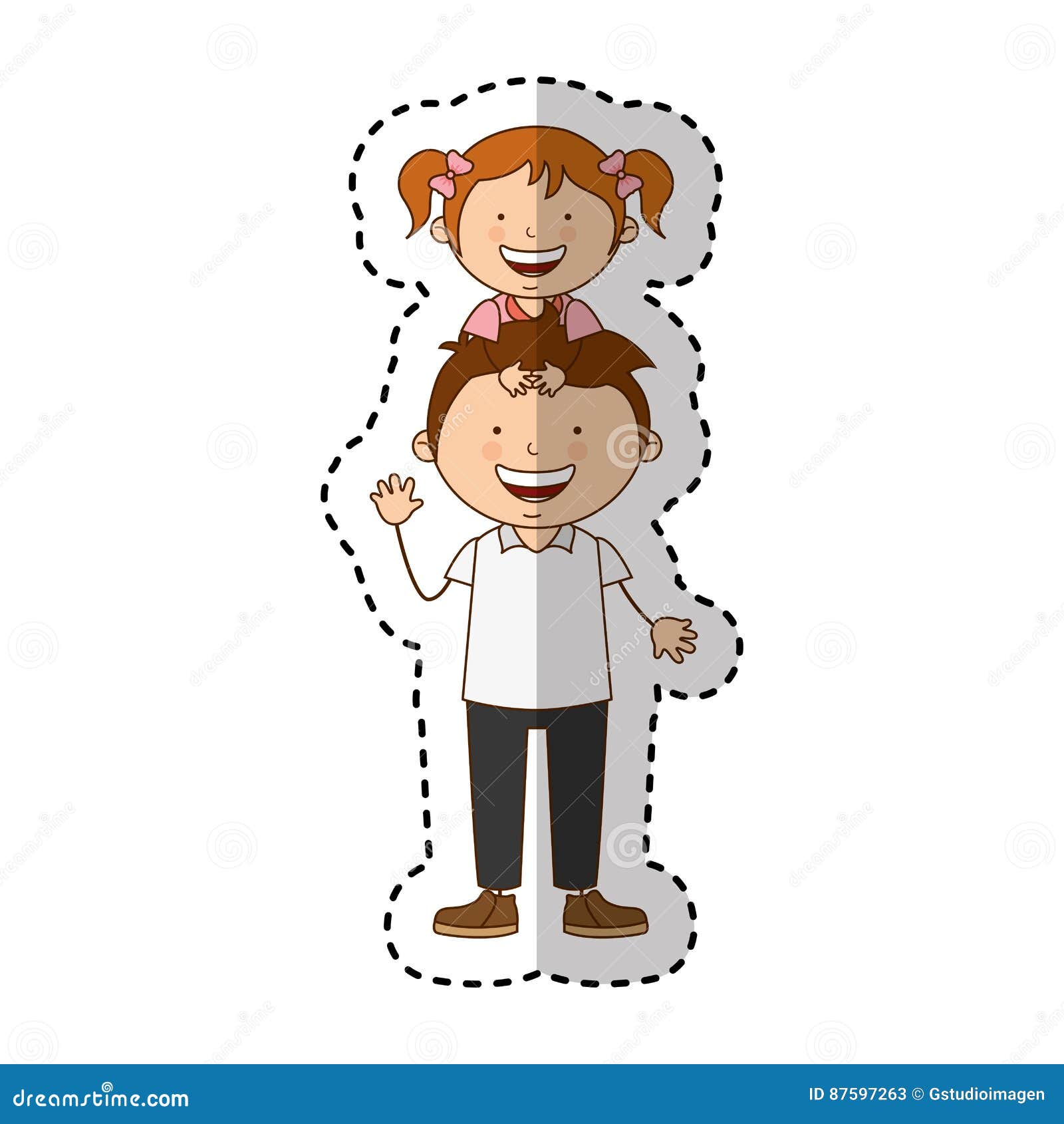 Happy family members icon stock vector. Illustration of parenting ...