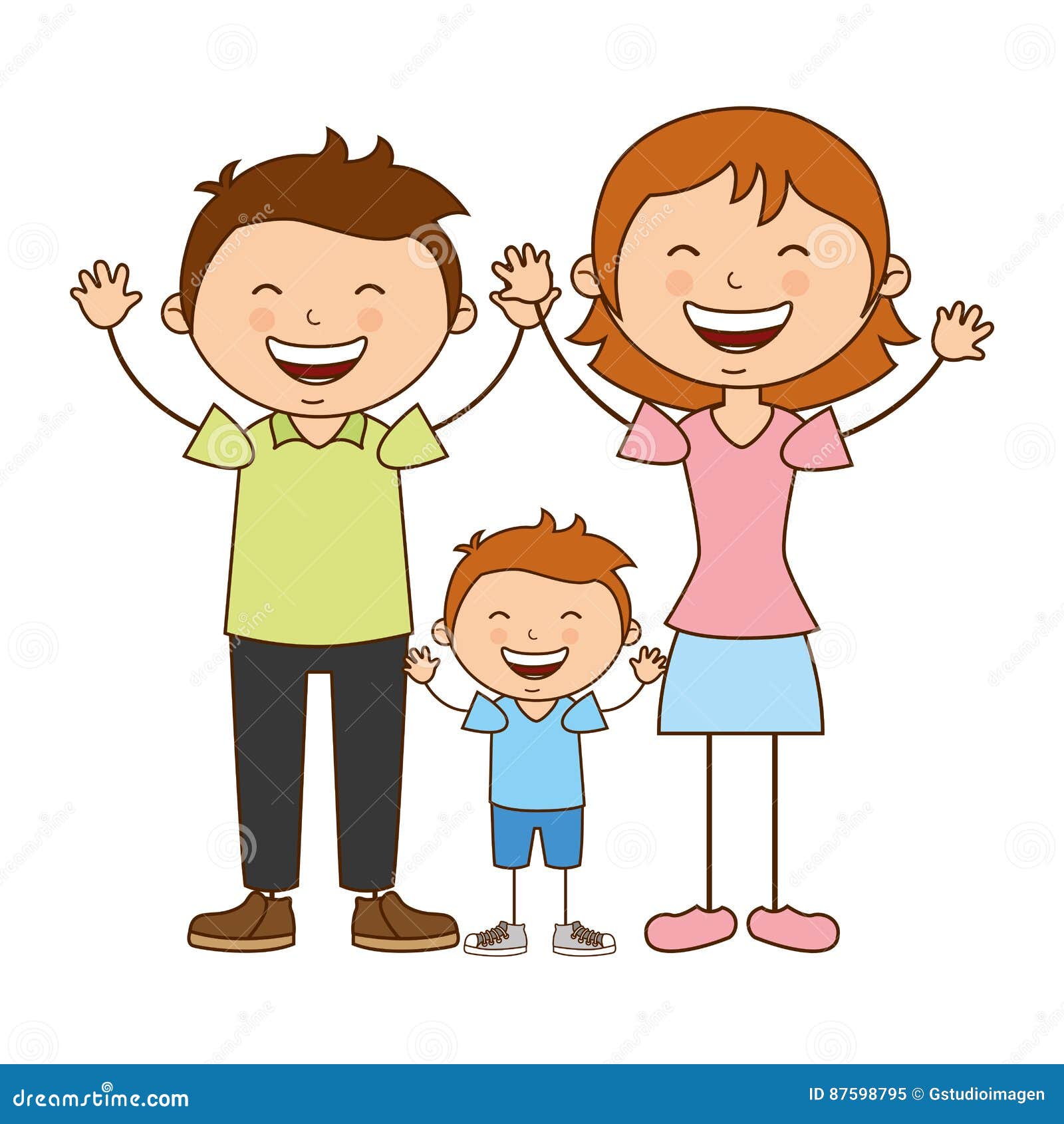 Happy family members icon stock vector. Illustration of people - 87598795