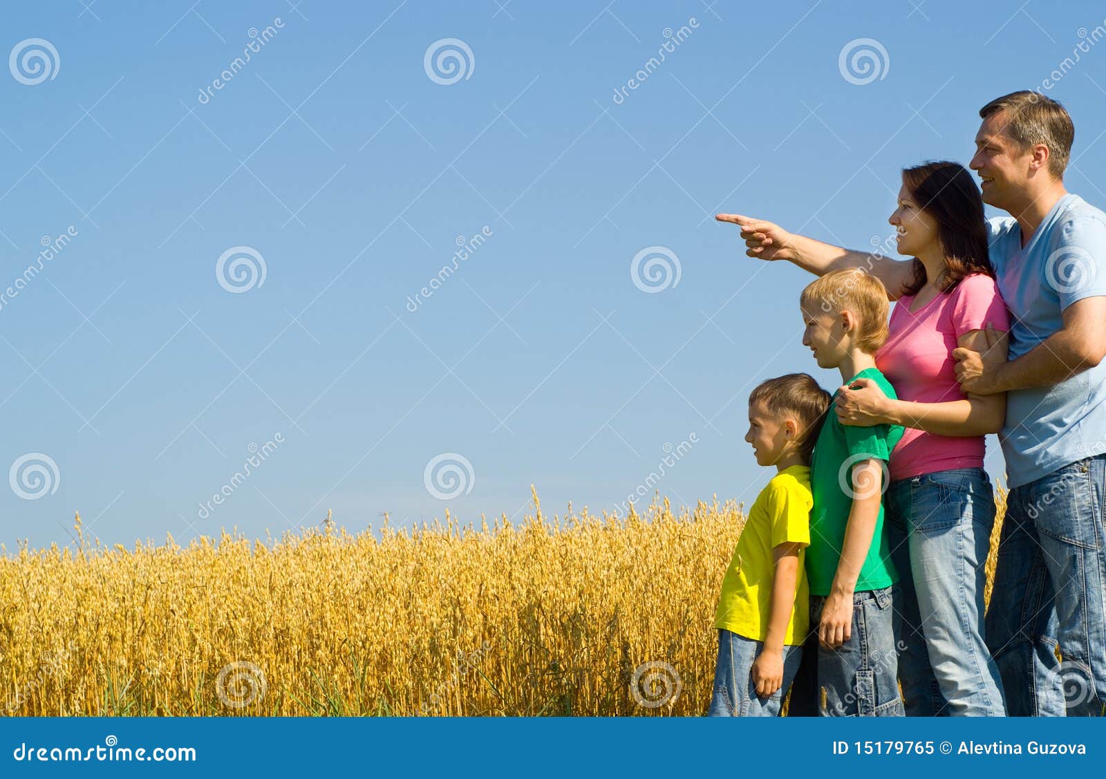 Happy family on the nature stock image. Image of female - 15179765