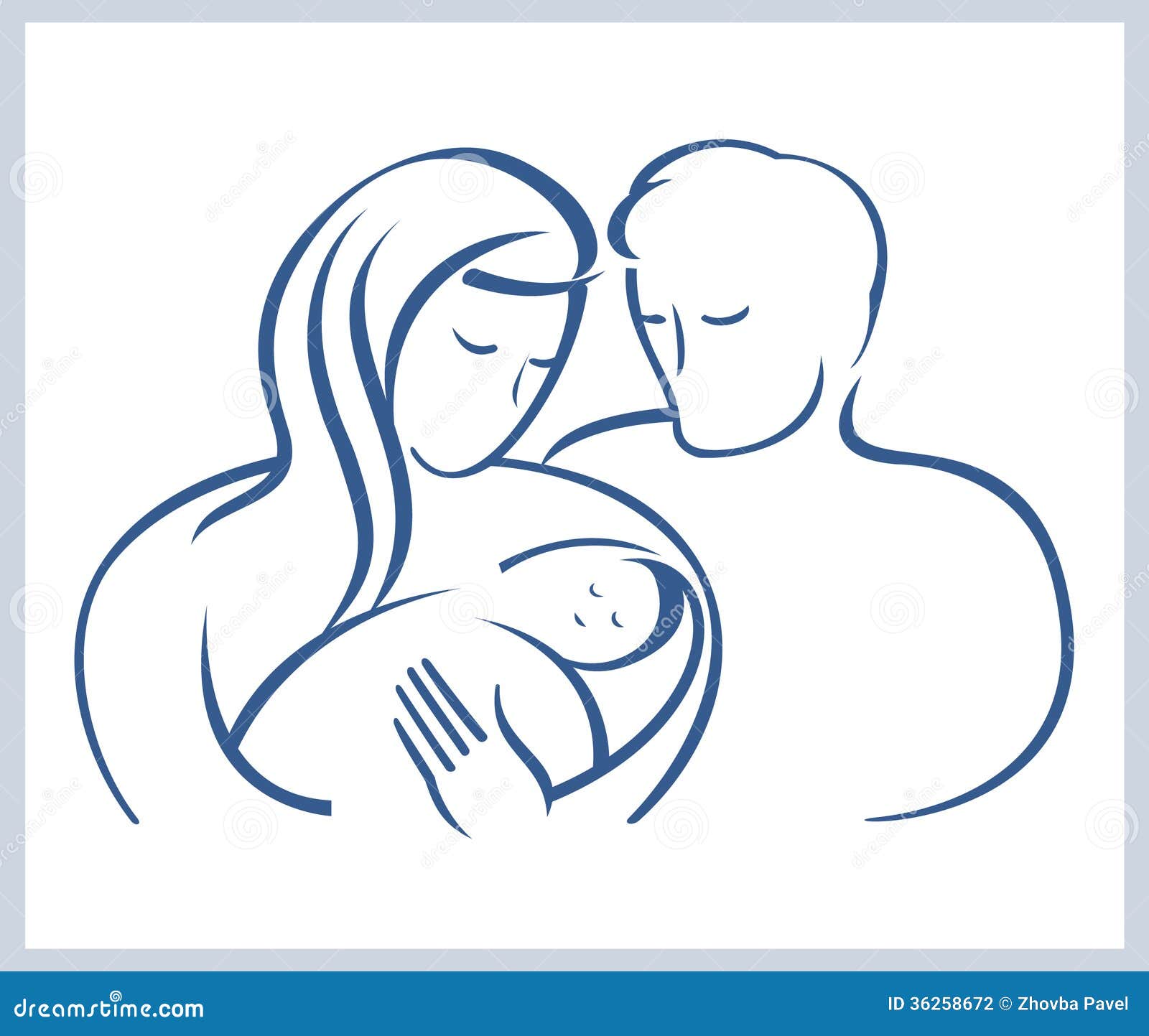 Happy Family with the Newborn Child. Stock Vector - Illustration of ...
