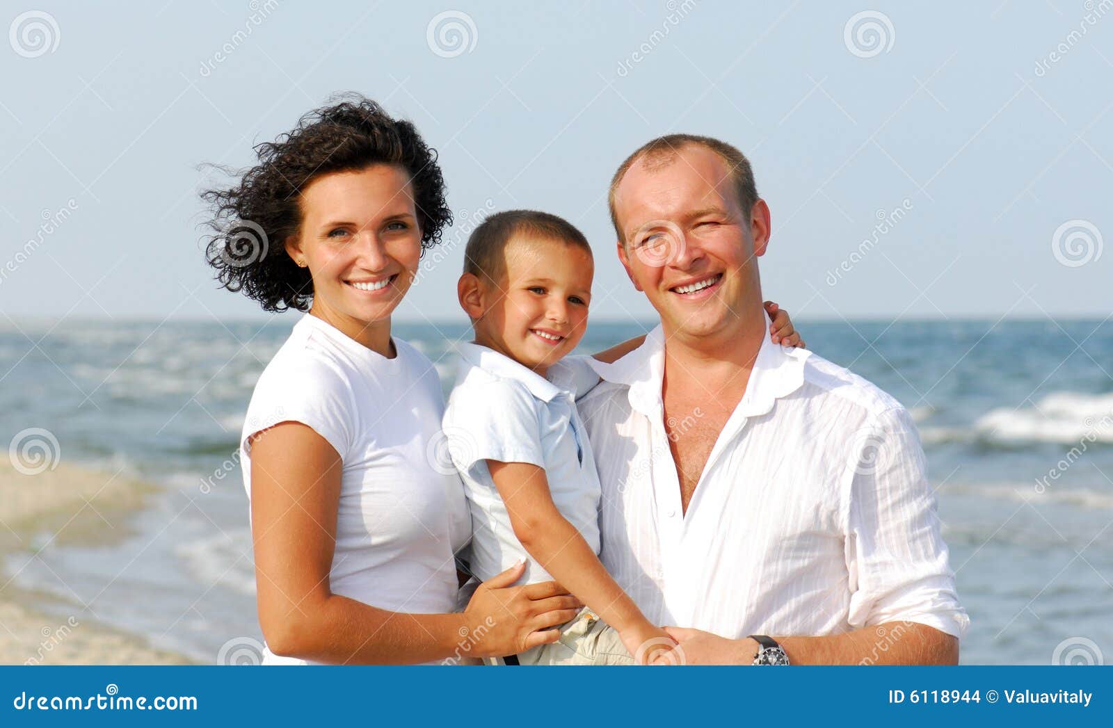 Happy Family with One Children Stock Photo - Image of smiling, human ...