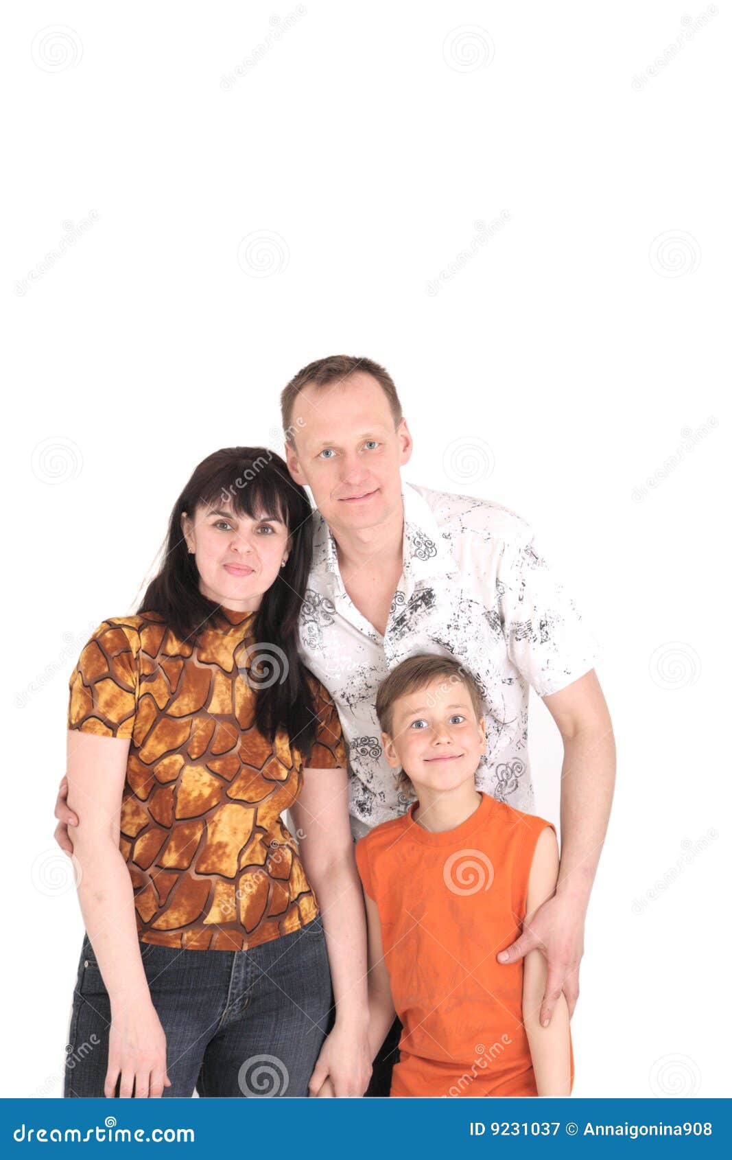Happy family with one kid stock image. Image of girl, successful - 9231037