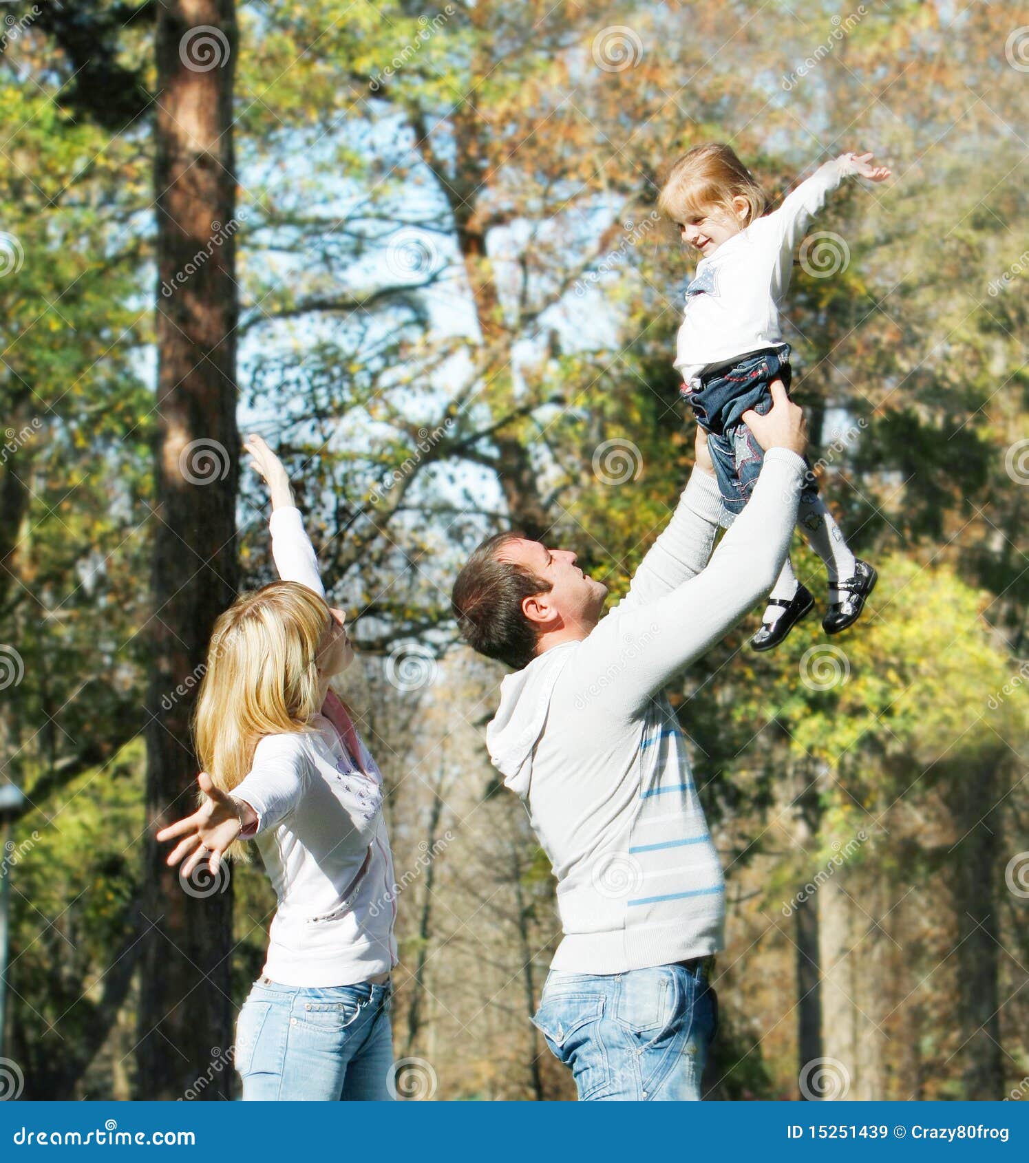 Happy family in park stock image. Image of caucasian - 15251439