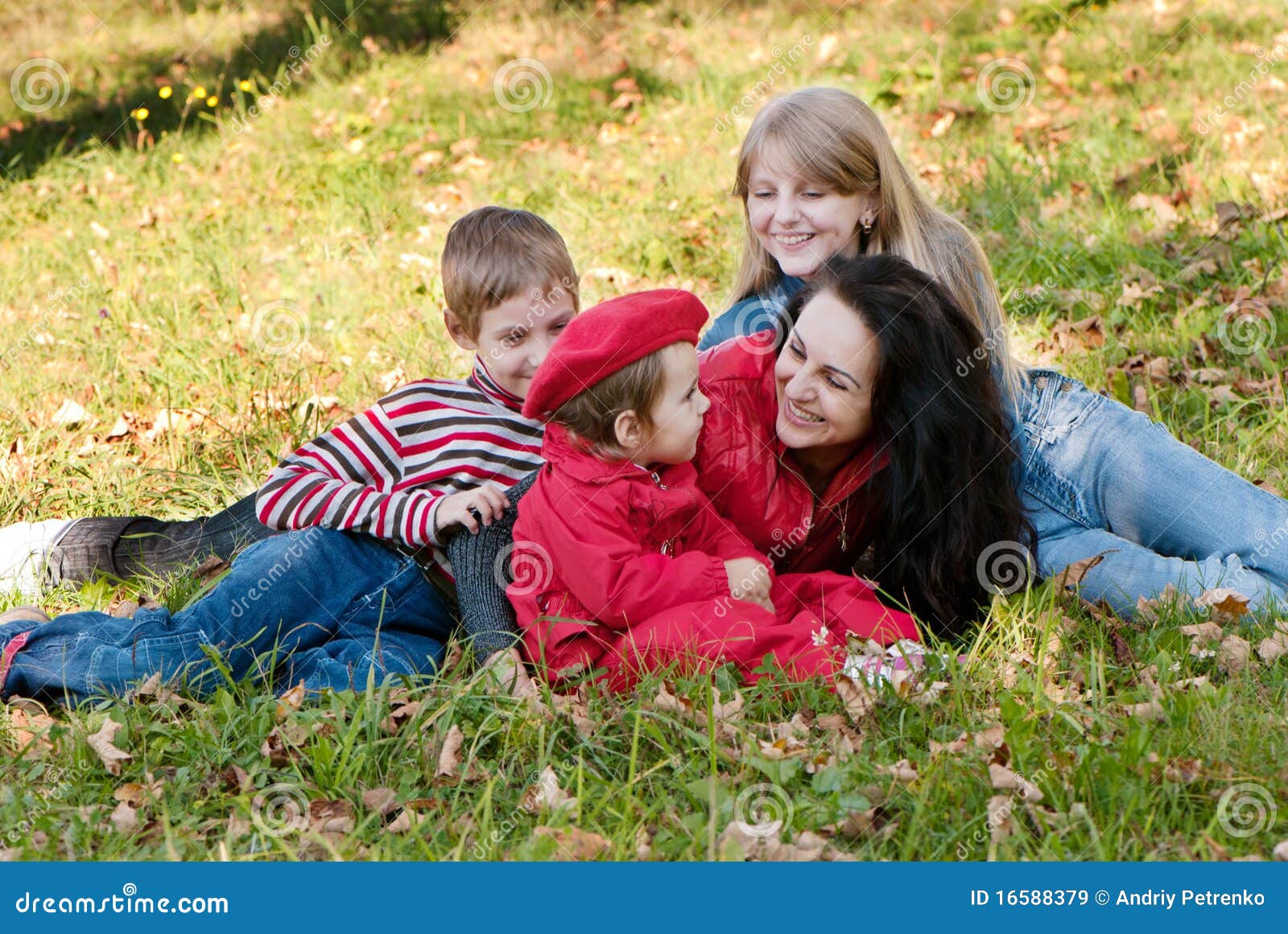 Happy family in park stock image. Image of lifestyle - 16588379