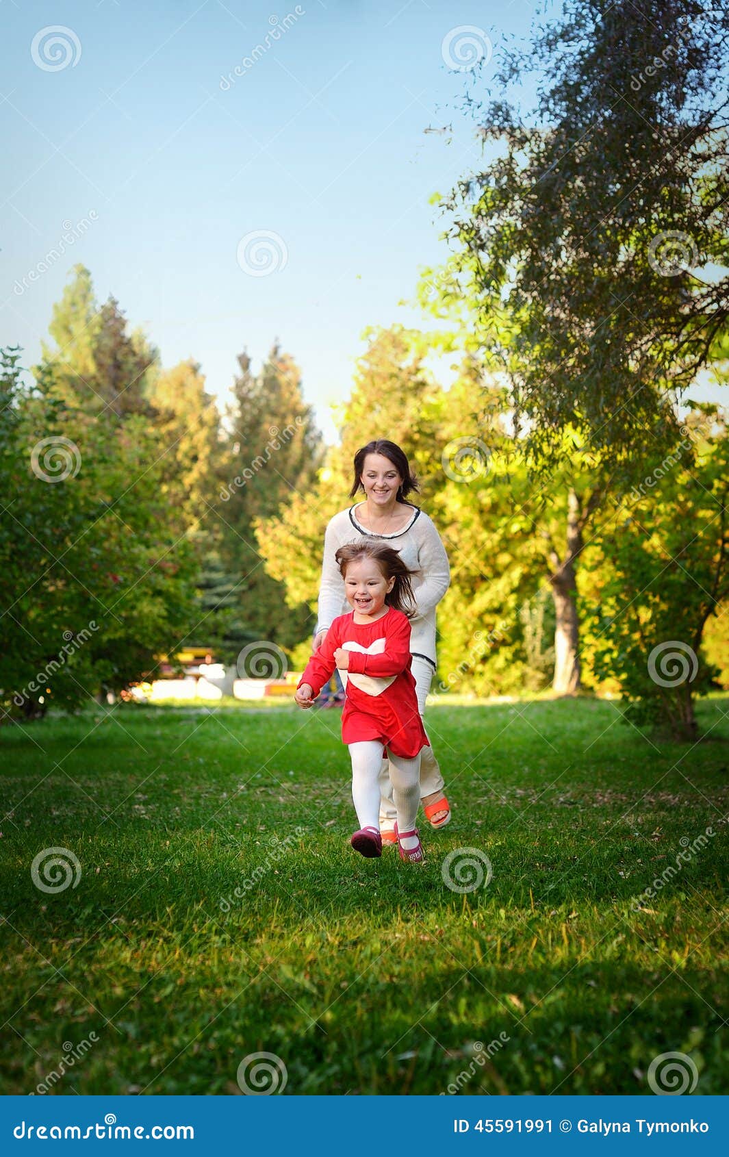 Happy Family in the Park in Spring Season Stock Image - Image of nature ...