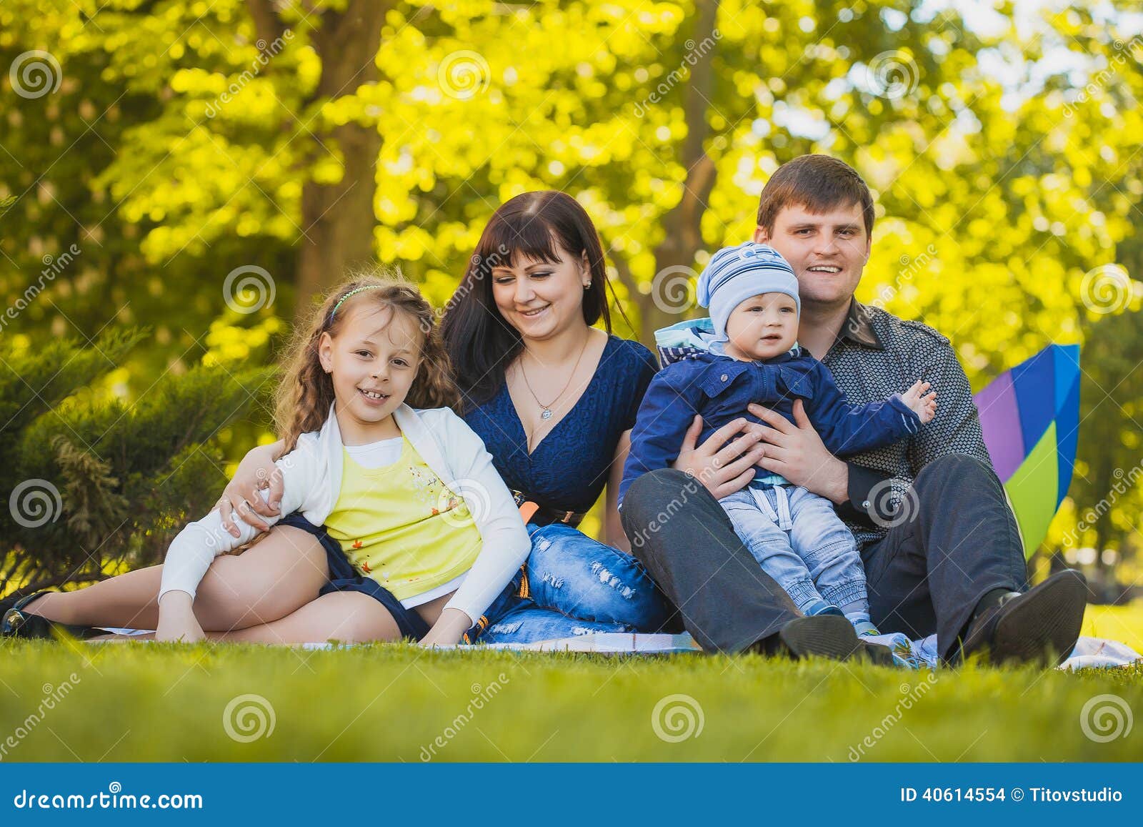 Happy Family are Plaing in the Park Stock Photo - Image of human ...
