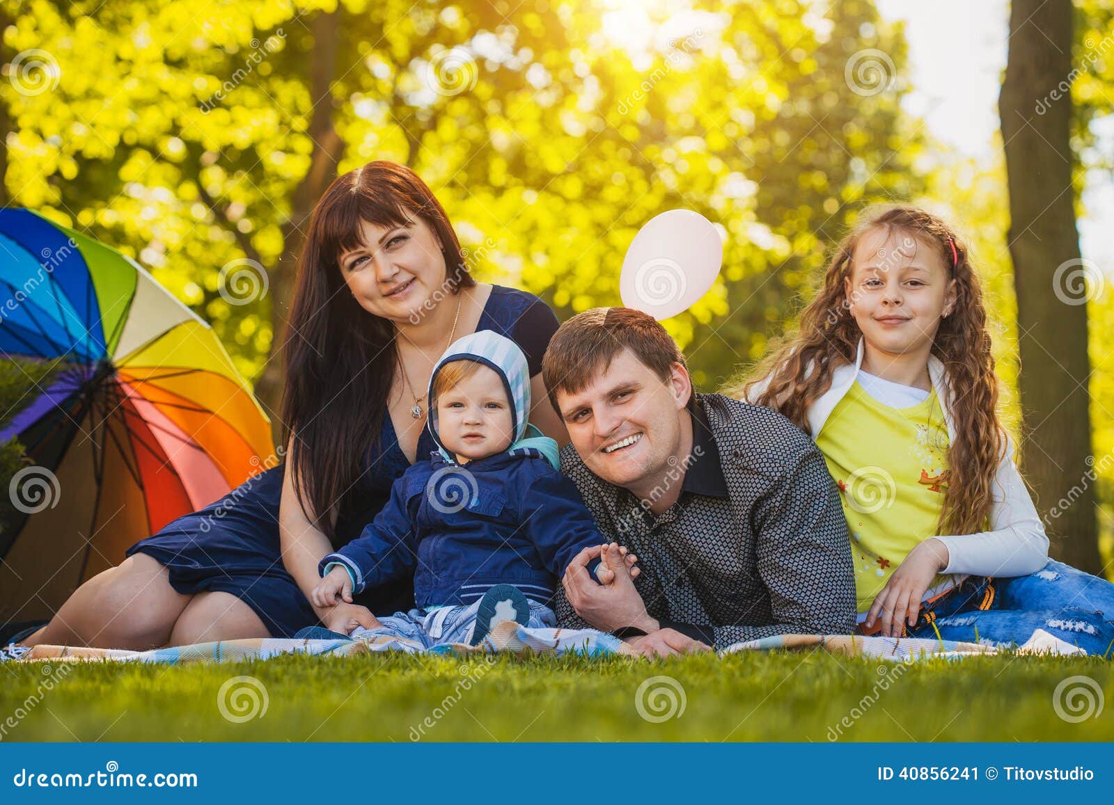 Happy Family are Plaing in the Park Stock Image - Image of love ...