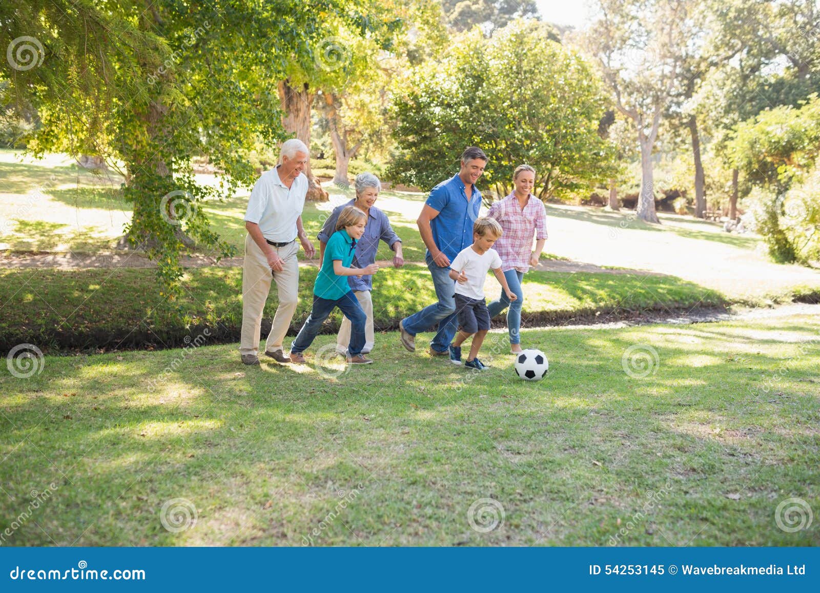 Happy Family Playing at the Ball Stock Image - Image of caucasian ...