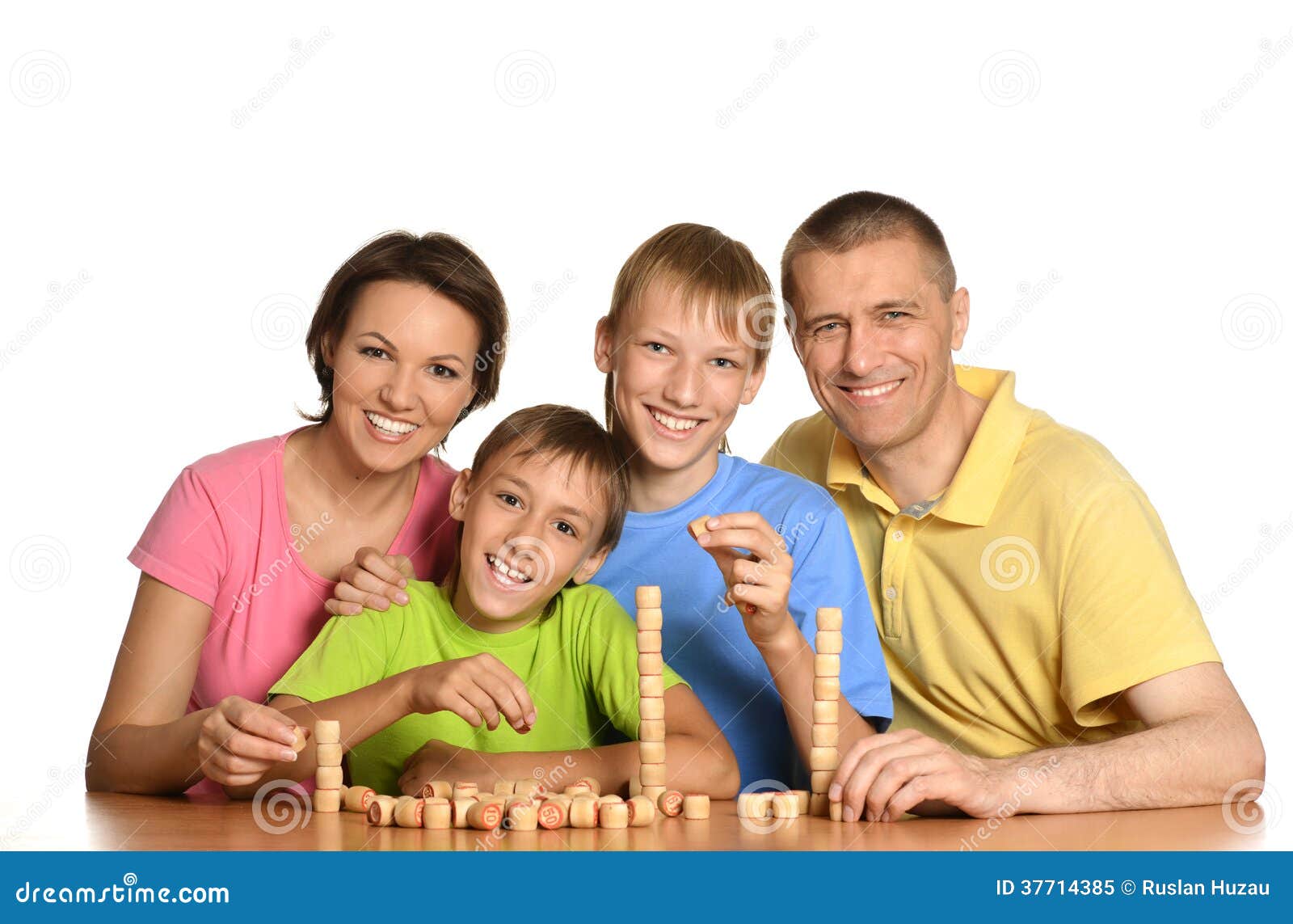 Happy family playing lotto stock image. Image of lotto - 37714385