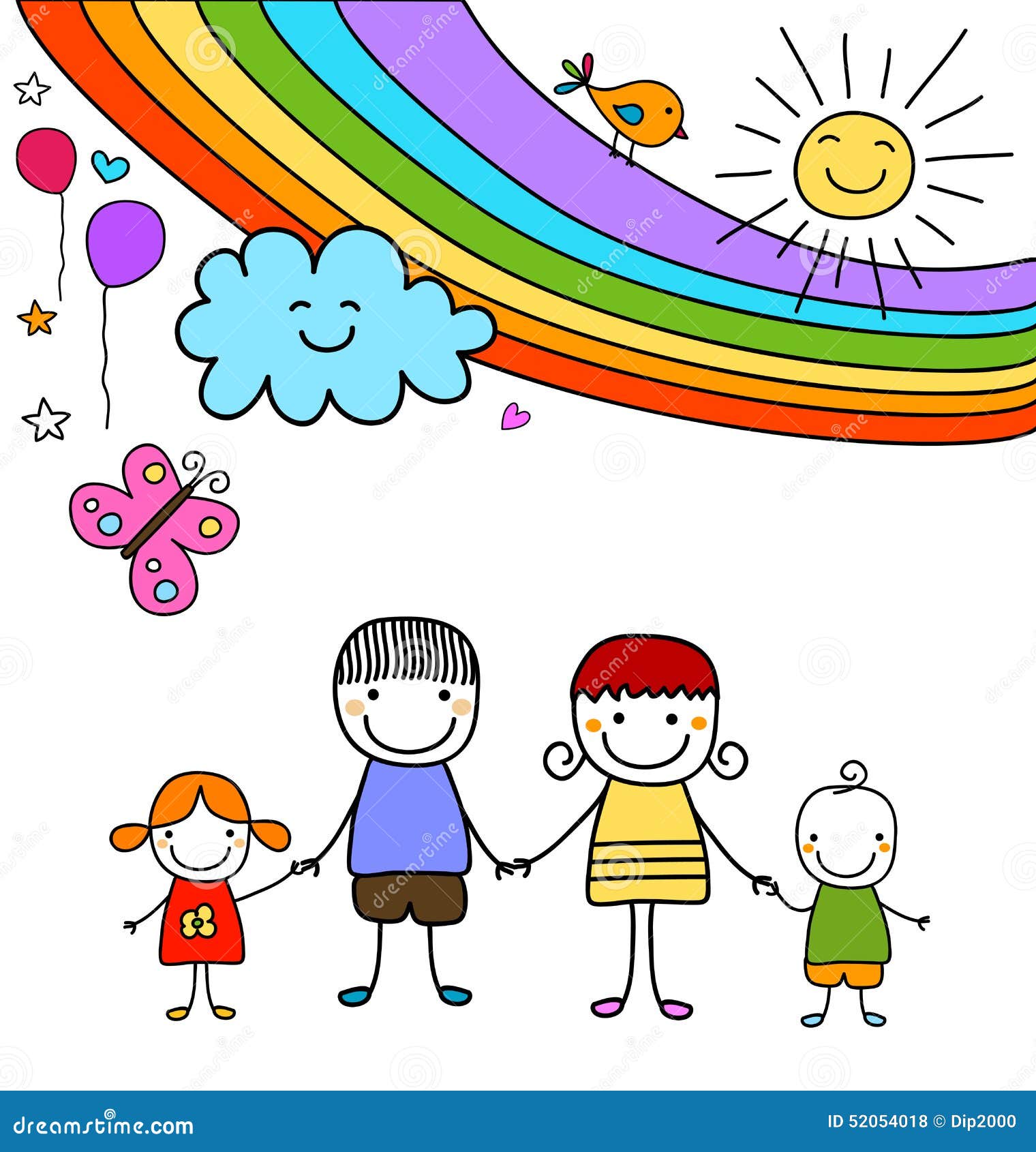 Happy family and rainbow stock vector. Illustration of elements - 52054018