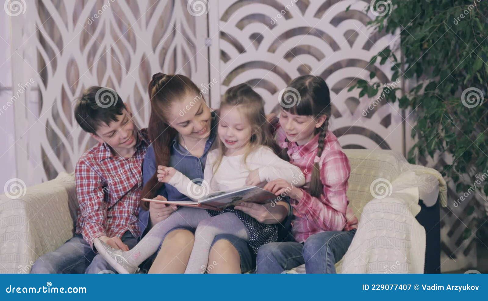 Happy Family Reading Books at Home. Stock Video - Video of together ...