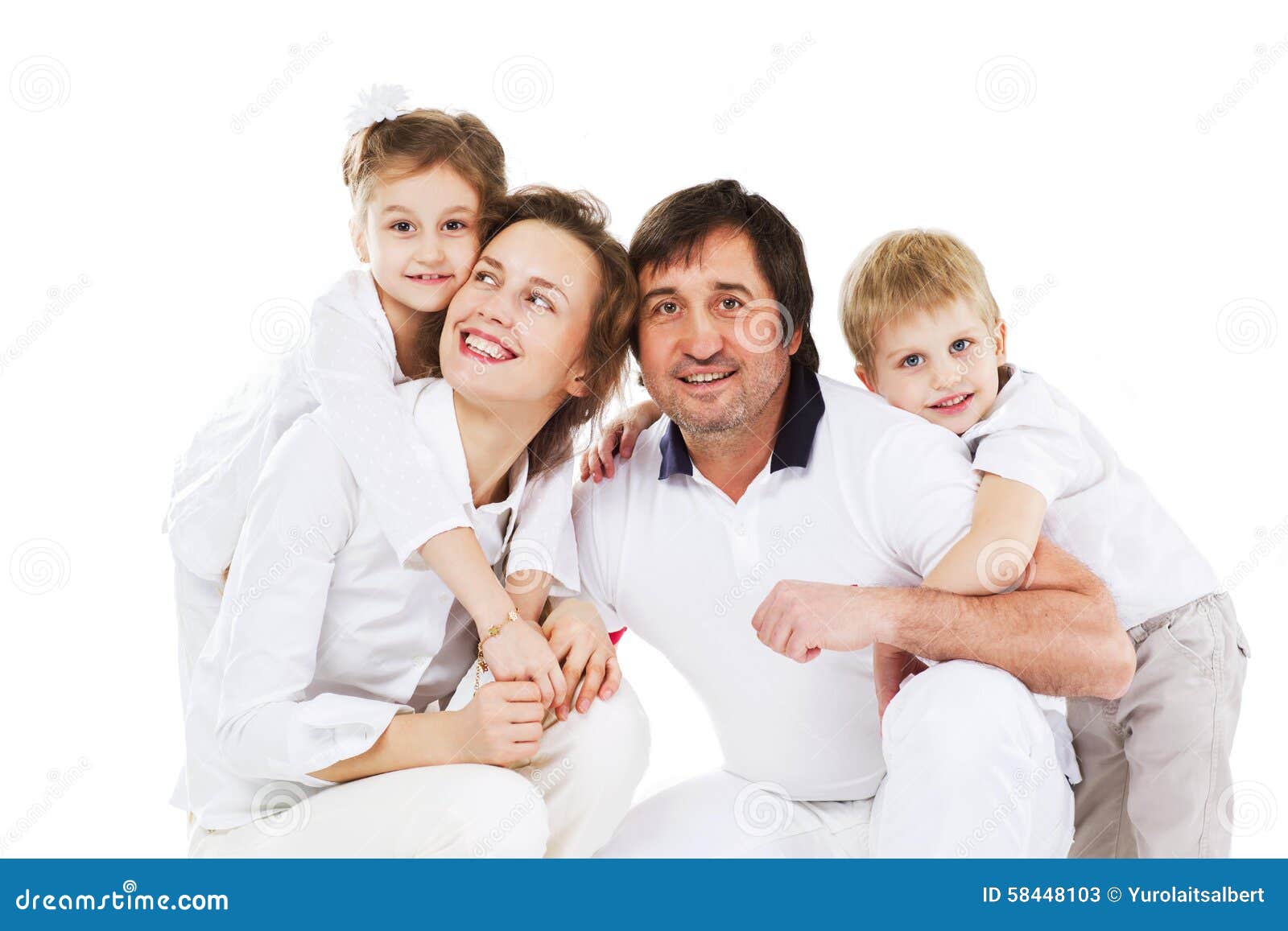 Happy Family Relaxing at Home. Stock Image - Image of female, kind ...