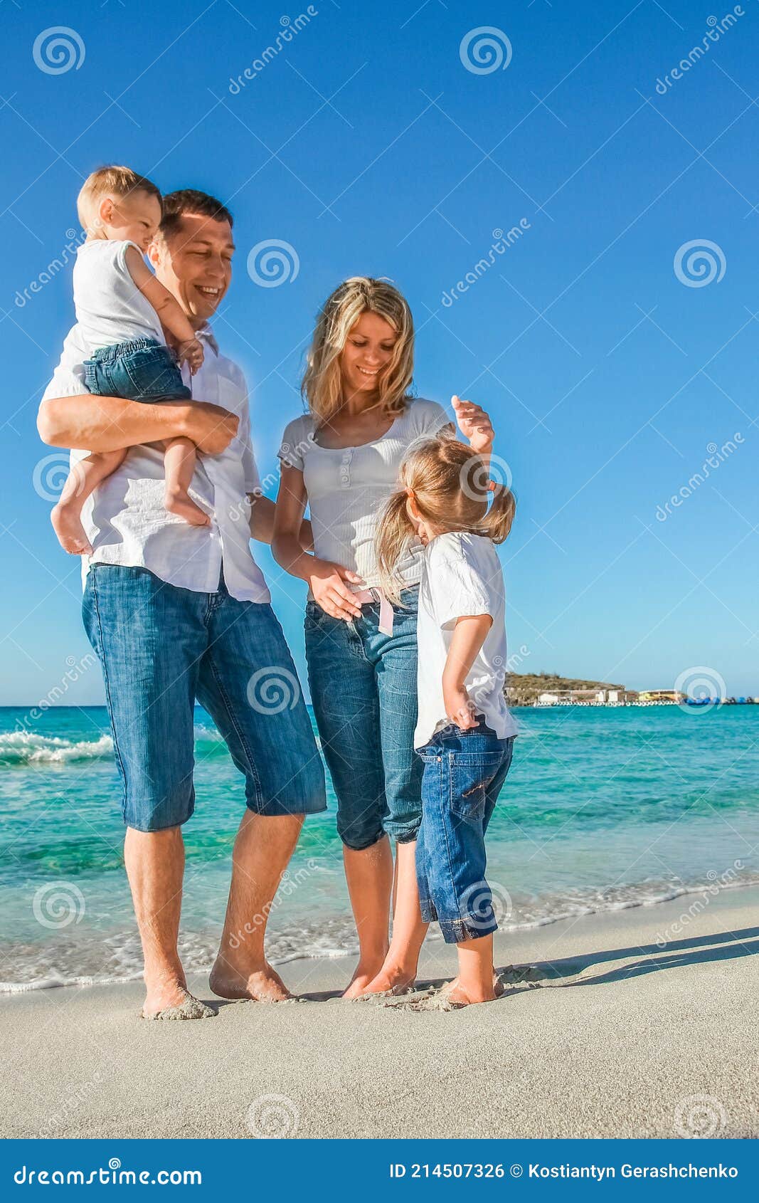 Happy Family by the Sea in the Open Air Stock Photo - Image of mother ...