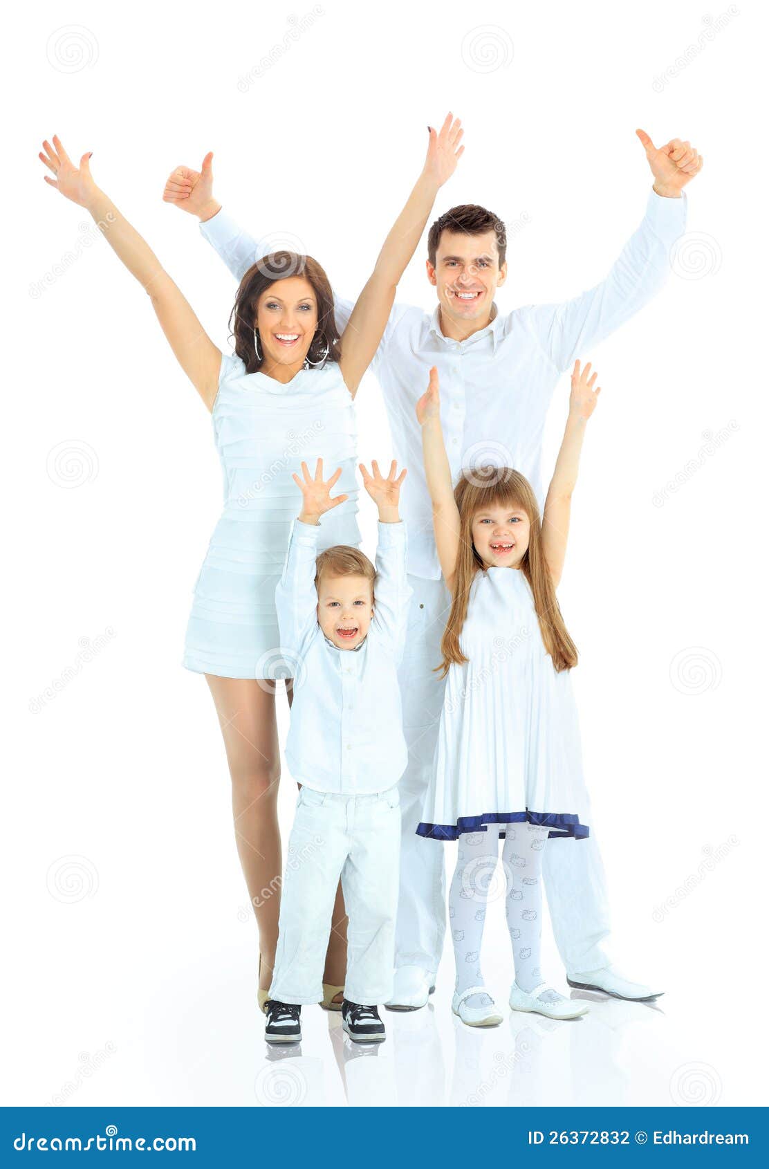 Happy family smiling. stock photo. Image of isolated - 26372832