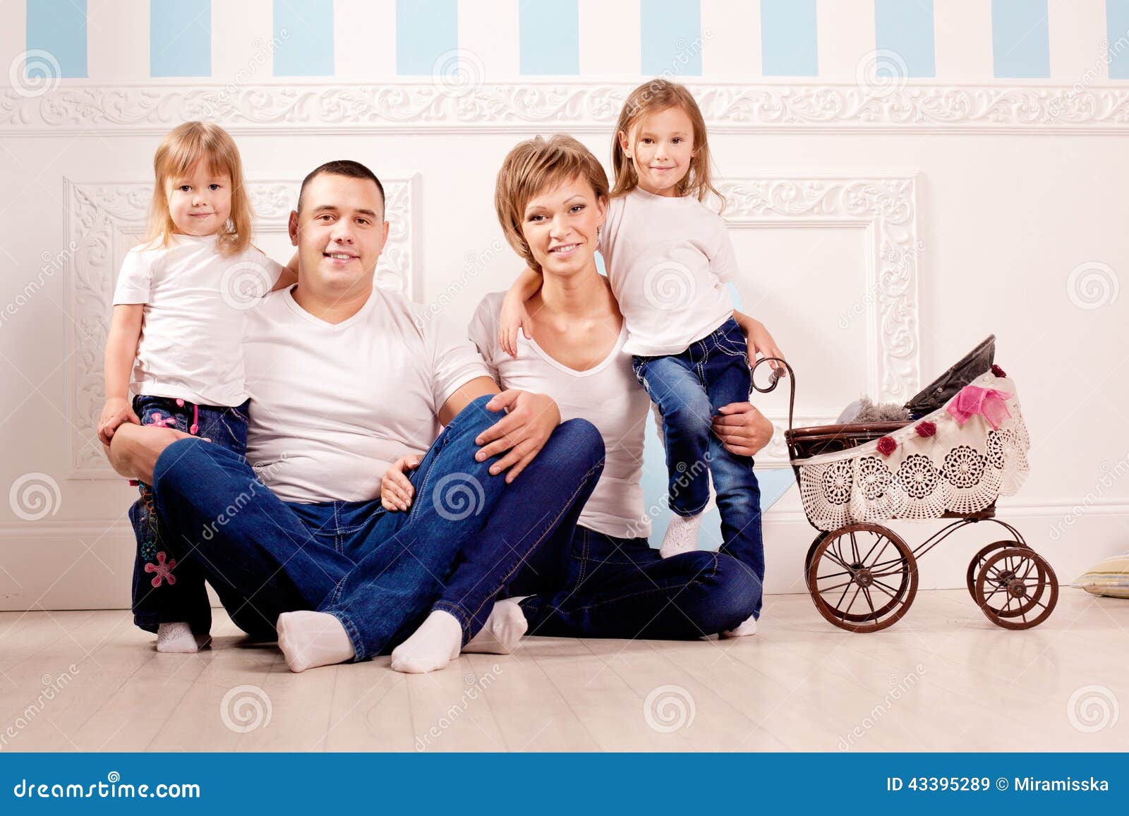 Happy Family Smiling at Home Stock Image - Image of mother, happy: 43395289
